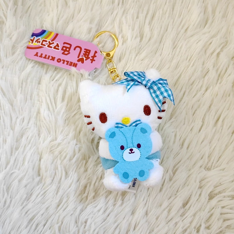 Hello Kitty Keychain Plush Sanrio Accessories Plushie Doll Keyring ...