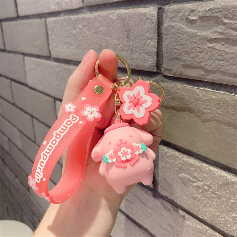 Hello Kitty Keychain Sakura Series Cinnamoroll Kuromi Keychains Pendant ...