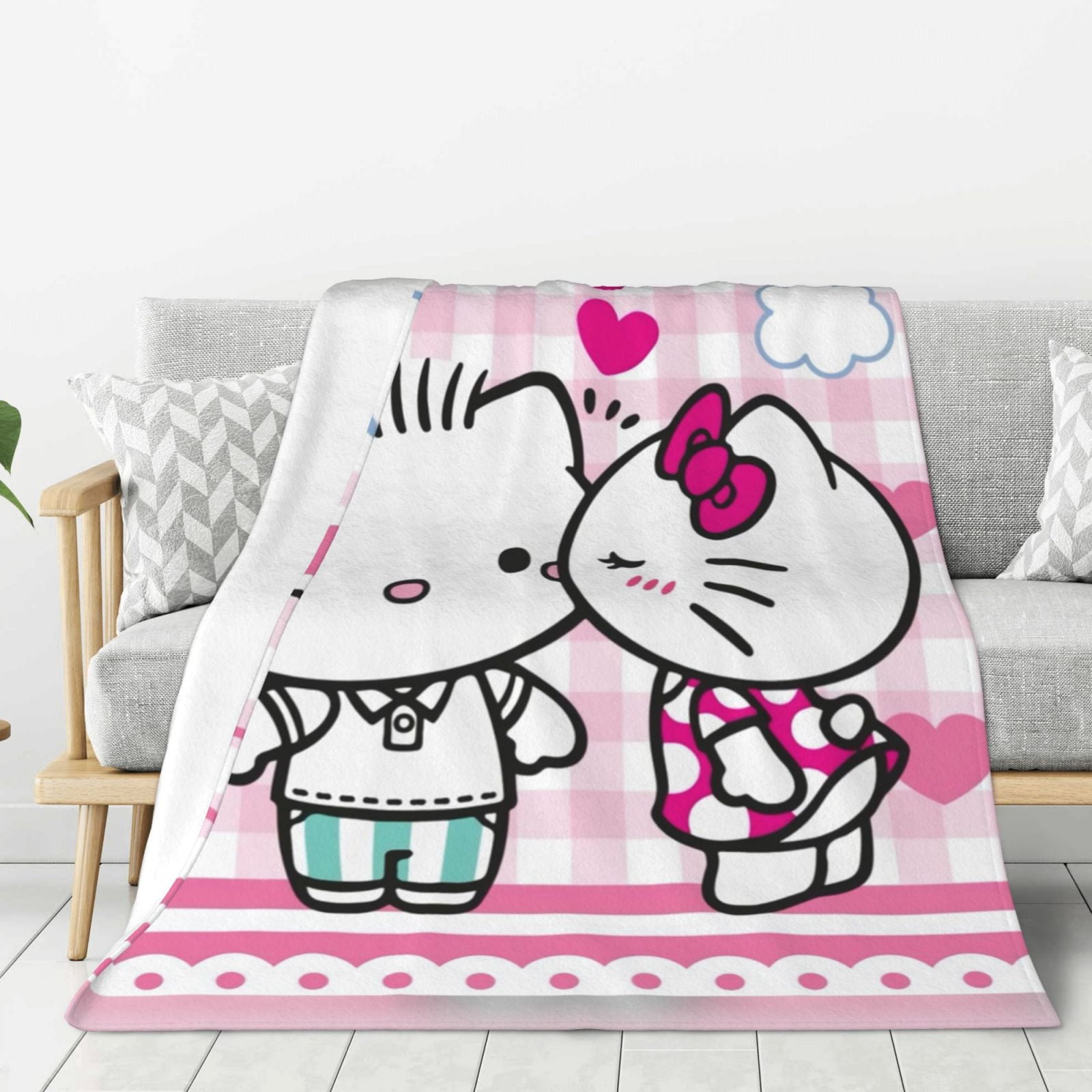Hello Kitty Kid Tumbler Wrap Throw Blanket for Couch,Super Soft Cozy ...