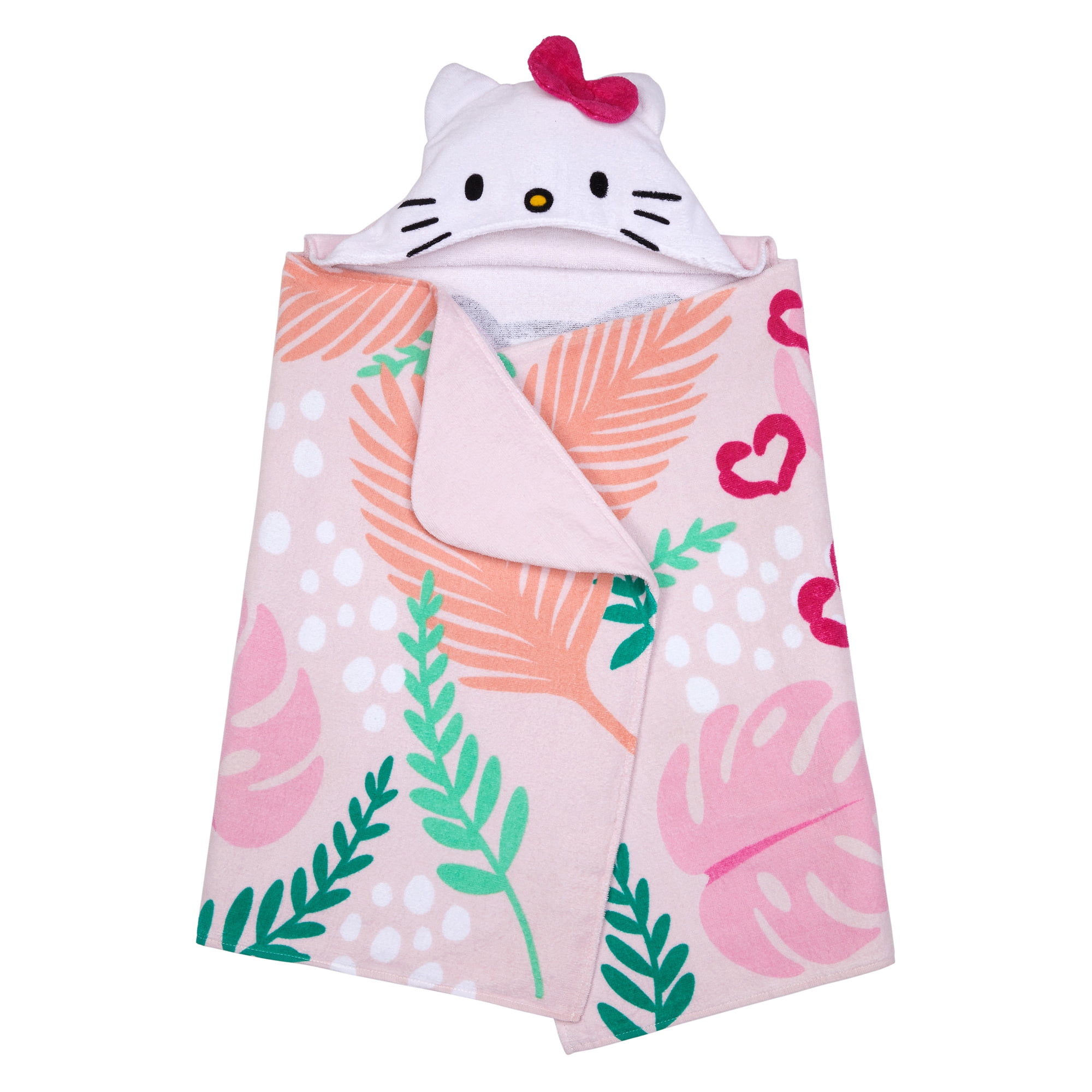 Sanrio Hello Kitty Kids Cotton Hooded Towel for Bath, Beach Wrap ...