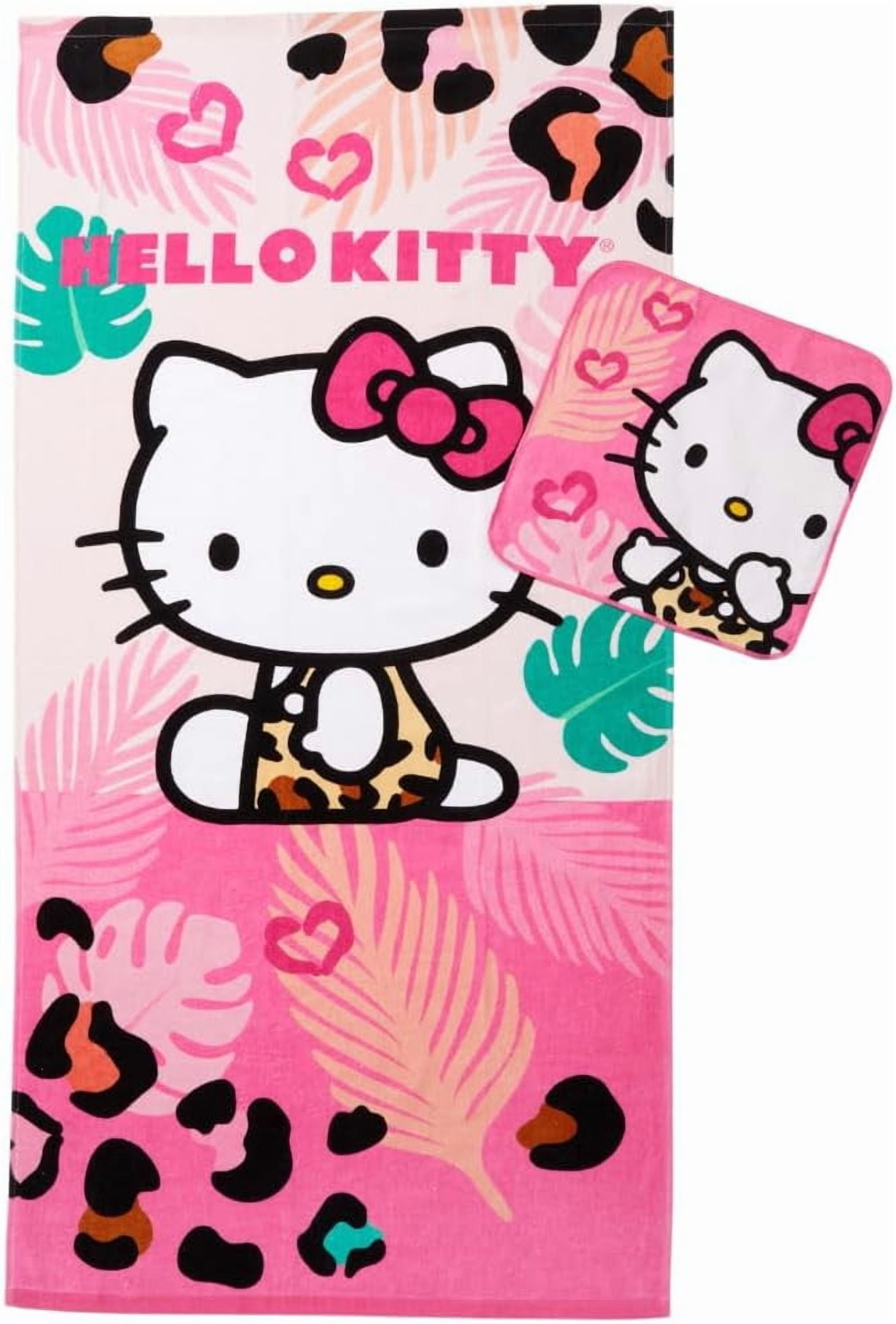 Hello Kitty Kids Bath/Pool/Beach Soft Absorbent Cotton Terry Towel with ...