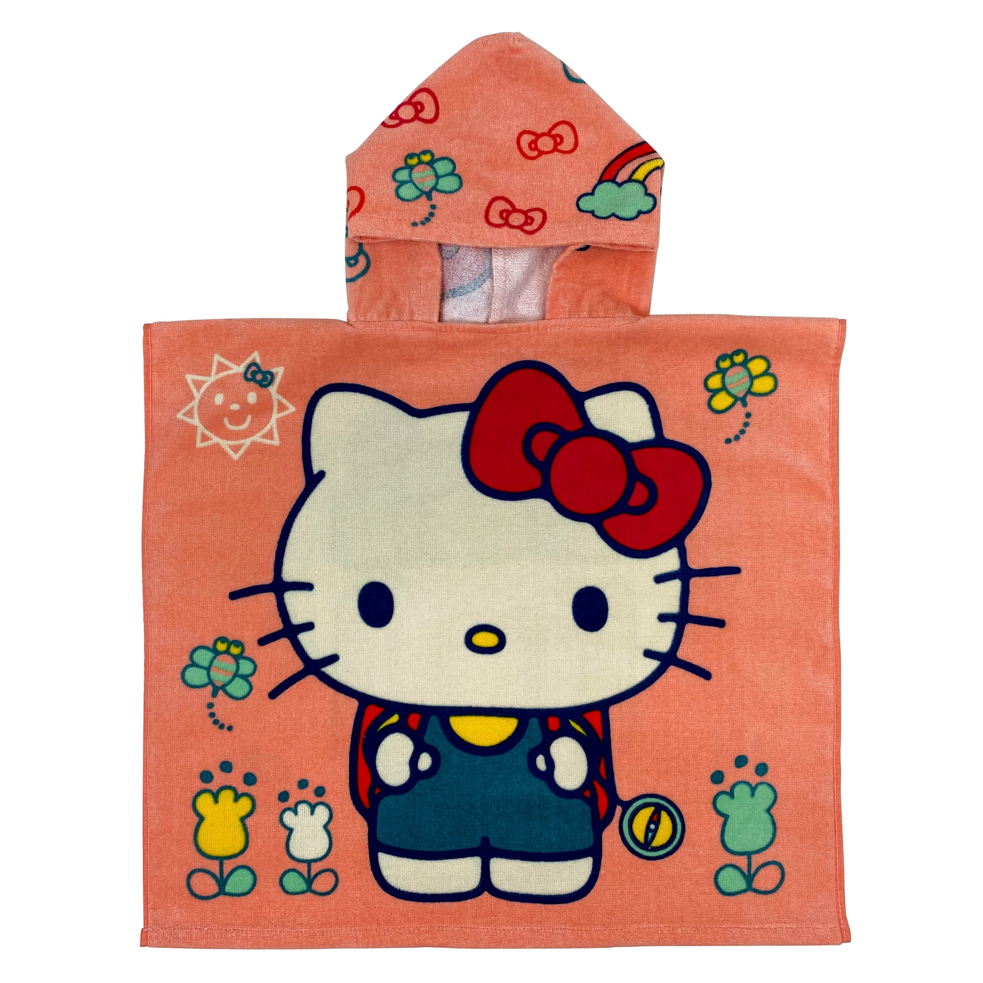 Hello Kitty Kids Cotton Hooded Towel Poncho - Walmart.com