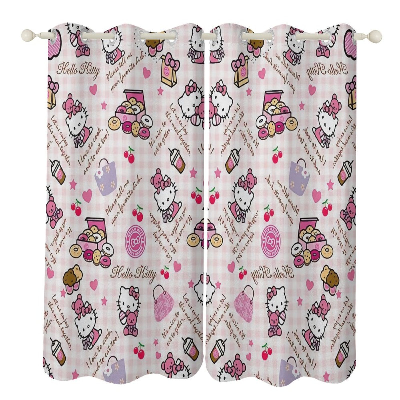 Hello Kitty Kids Curtains 52 X 72 Inch,Cartoon Blackout Curtains ...