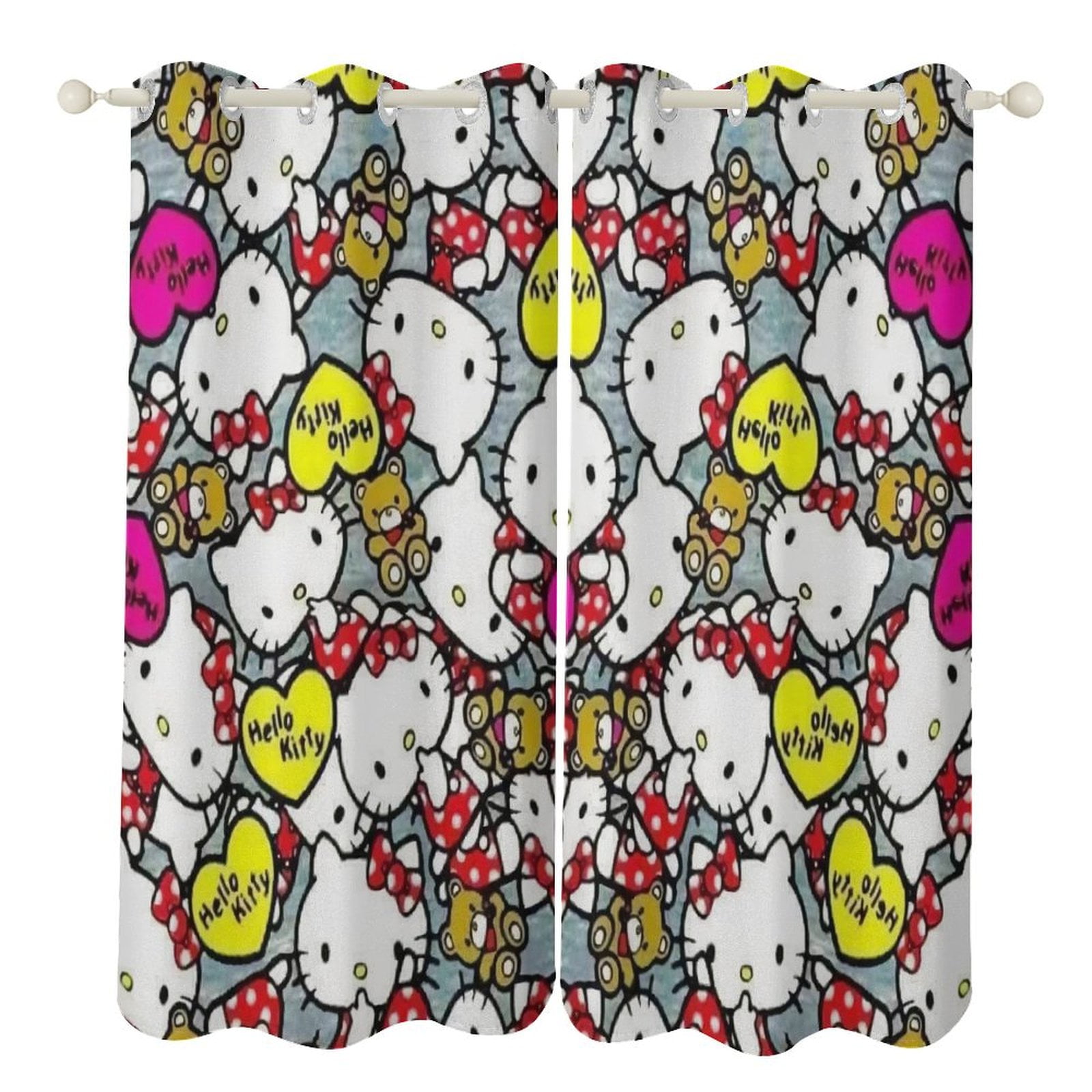 Hello Kitty Kids Curtains 52 X 72 Inch,Cartoon Blackout Curtains ...