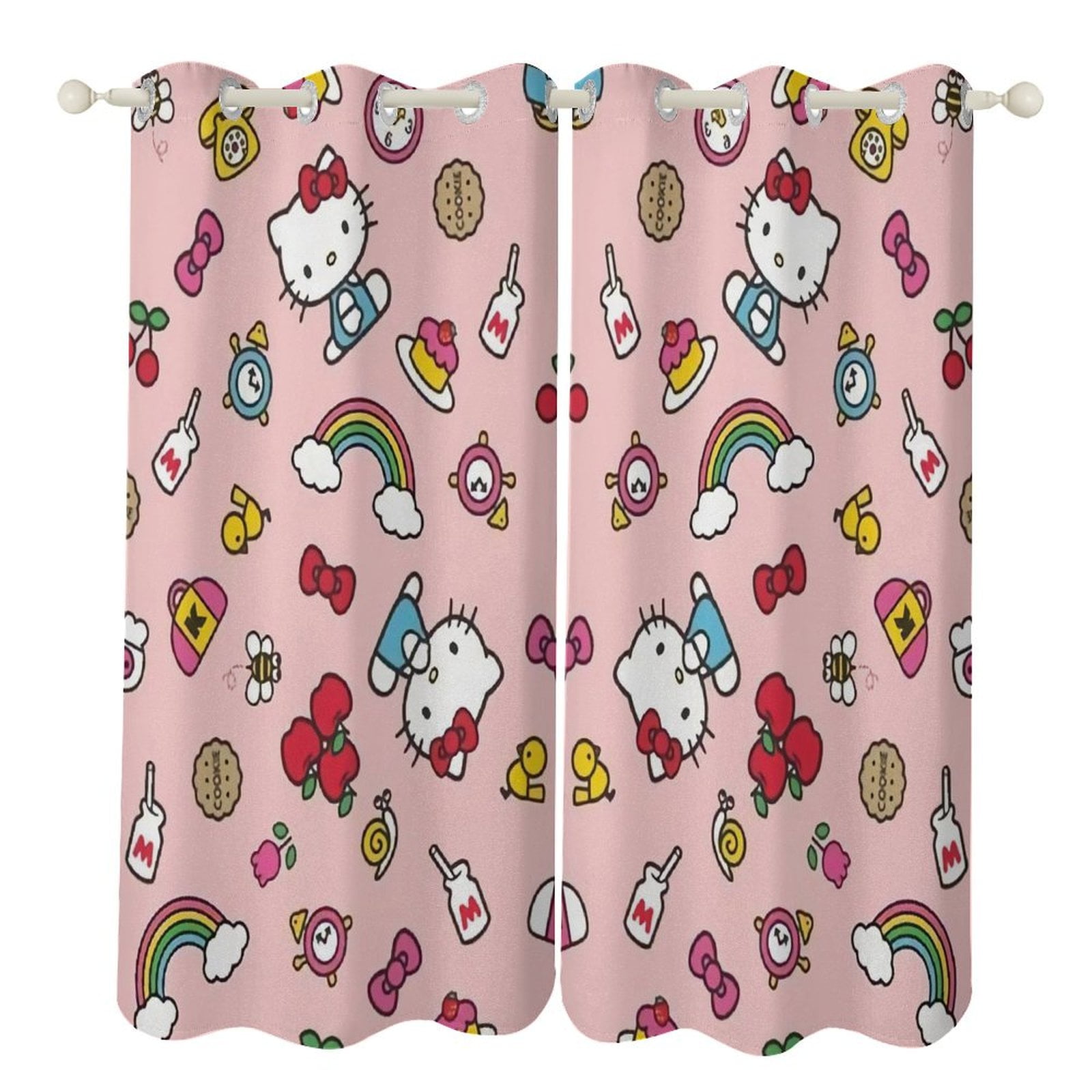 Hello Kitty Kids Curtains 52 X 72 Inch,Cartoon Blackout Curtains ...