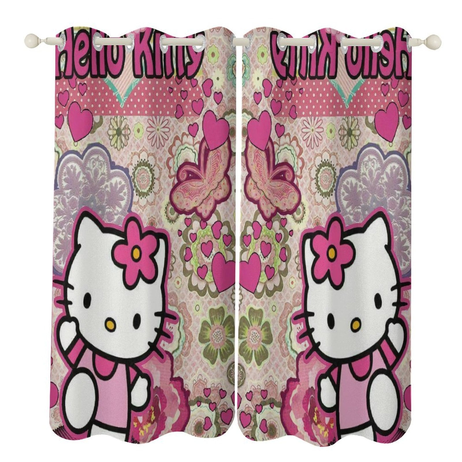 Hello Kitty Kids Curtains 52 X 72 Inch,Cartoon Blackout Curtains ...