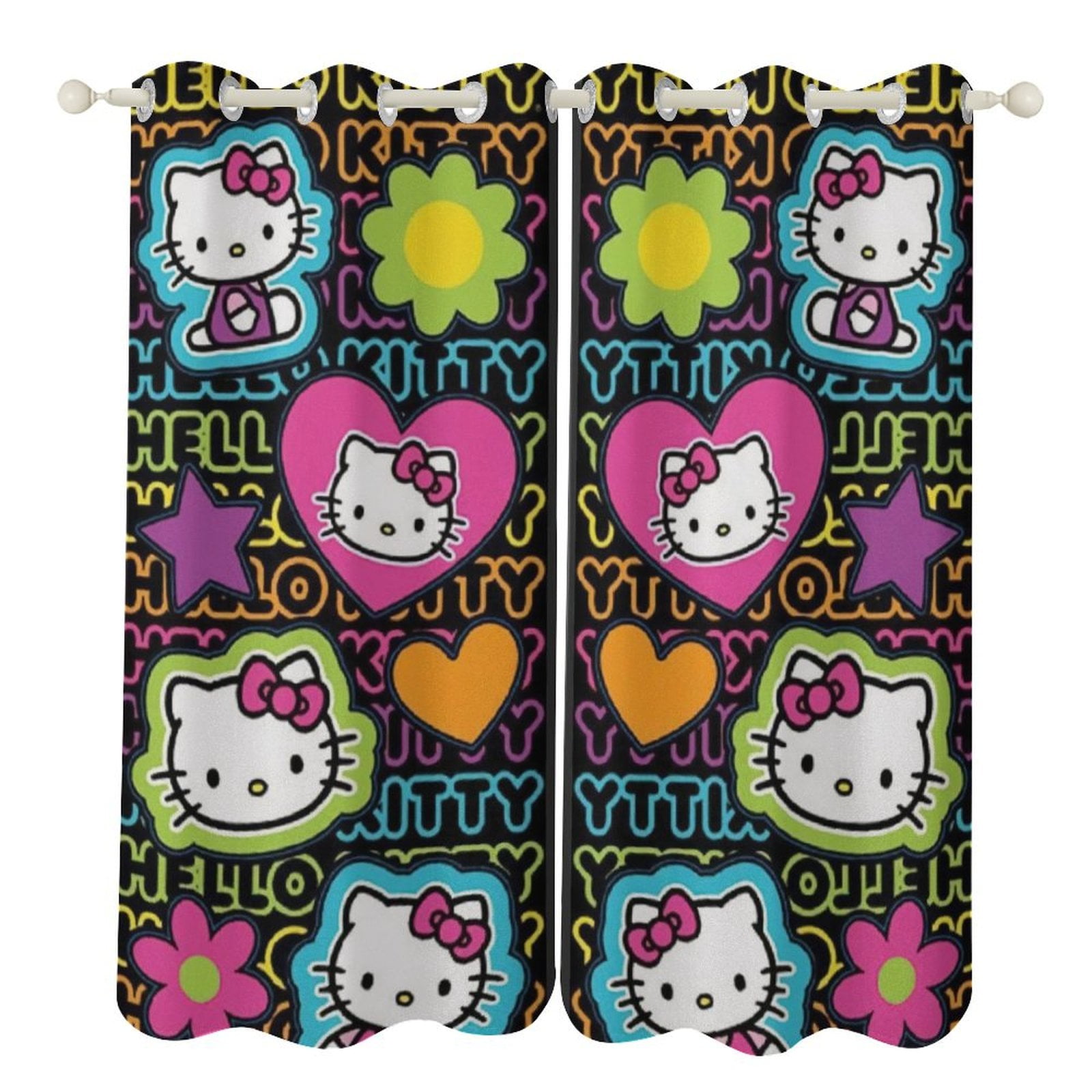 Hello Kitty Kids Curtains 52 X 84 Inch,Cartoon Blackout Curtains ...