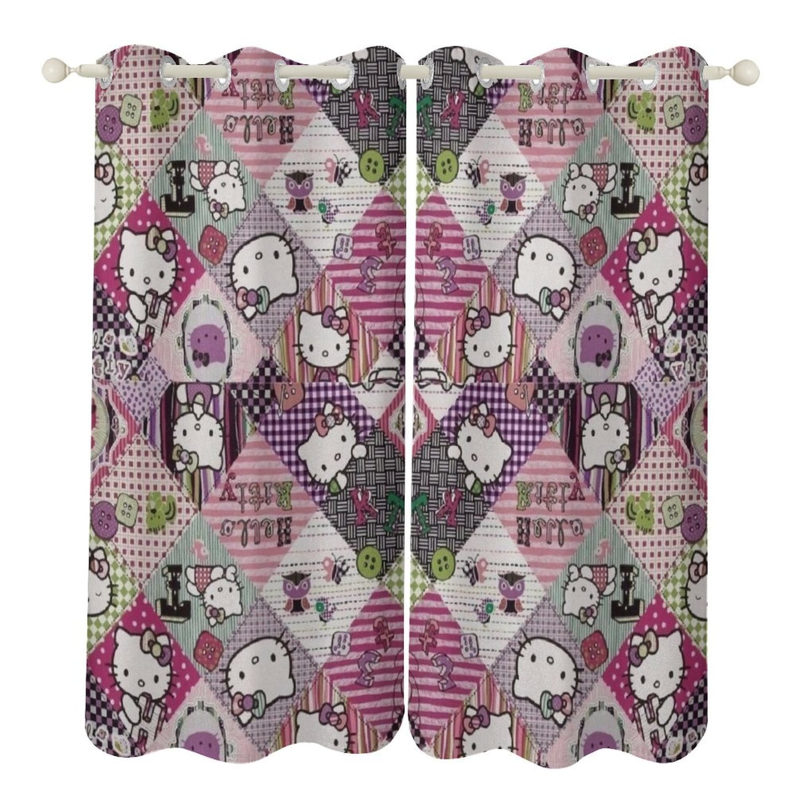 Hello Kitty Kids Curtains 52 X 84 Inch,Cartoon Blackout Curtains ...