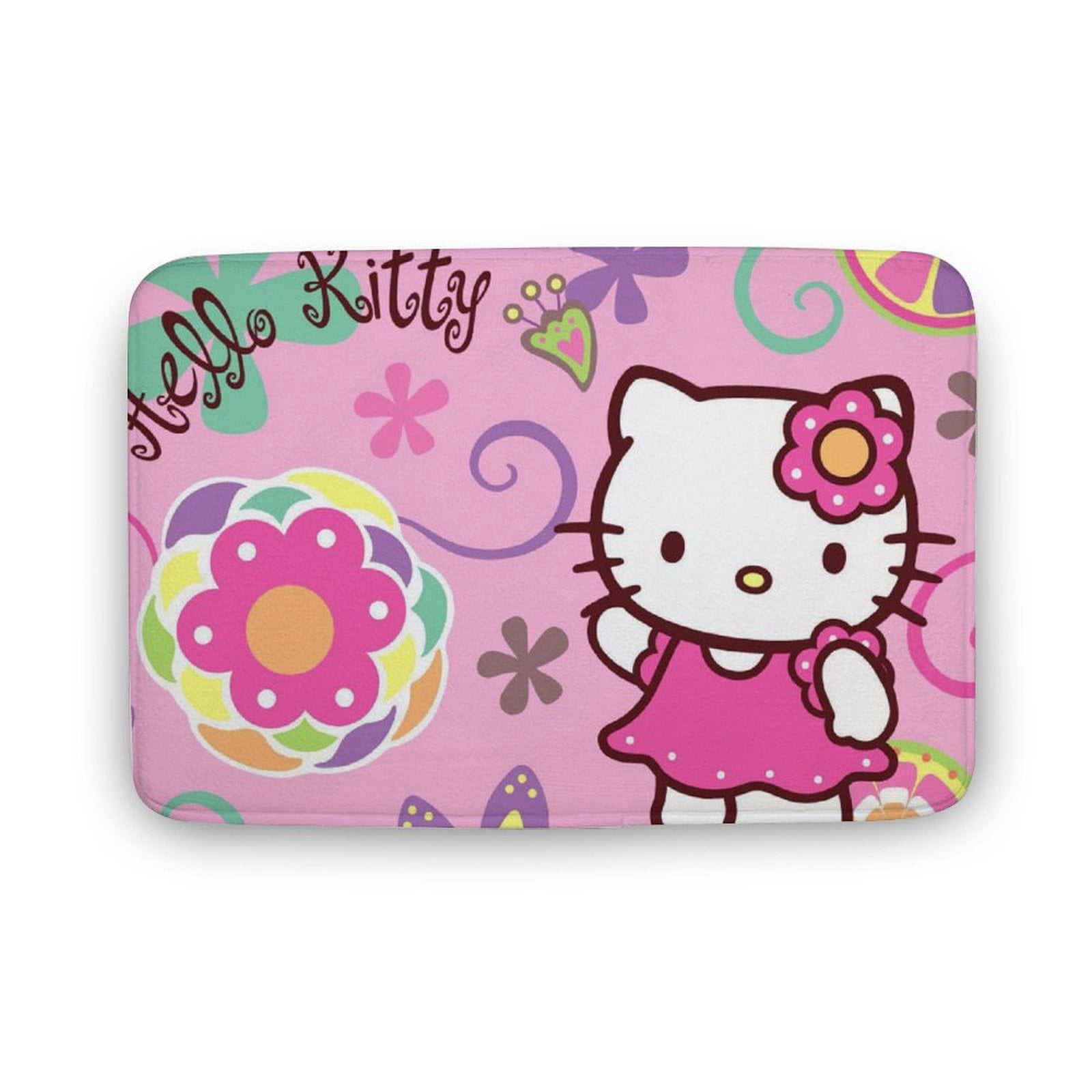 Hello Kitty Kids Room Non Slip Door Mat Flower for Living Room Bedroom ...