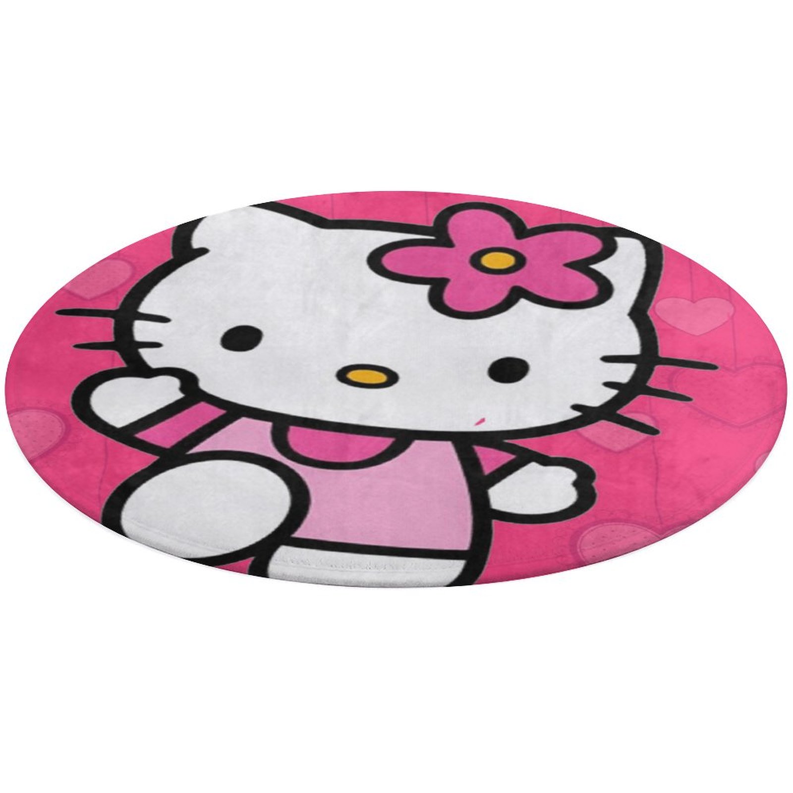 Hello Kitty Kids Room Non Slip Round Area Rugs Door Mat Dance Happy for ...