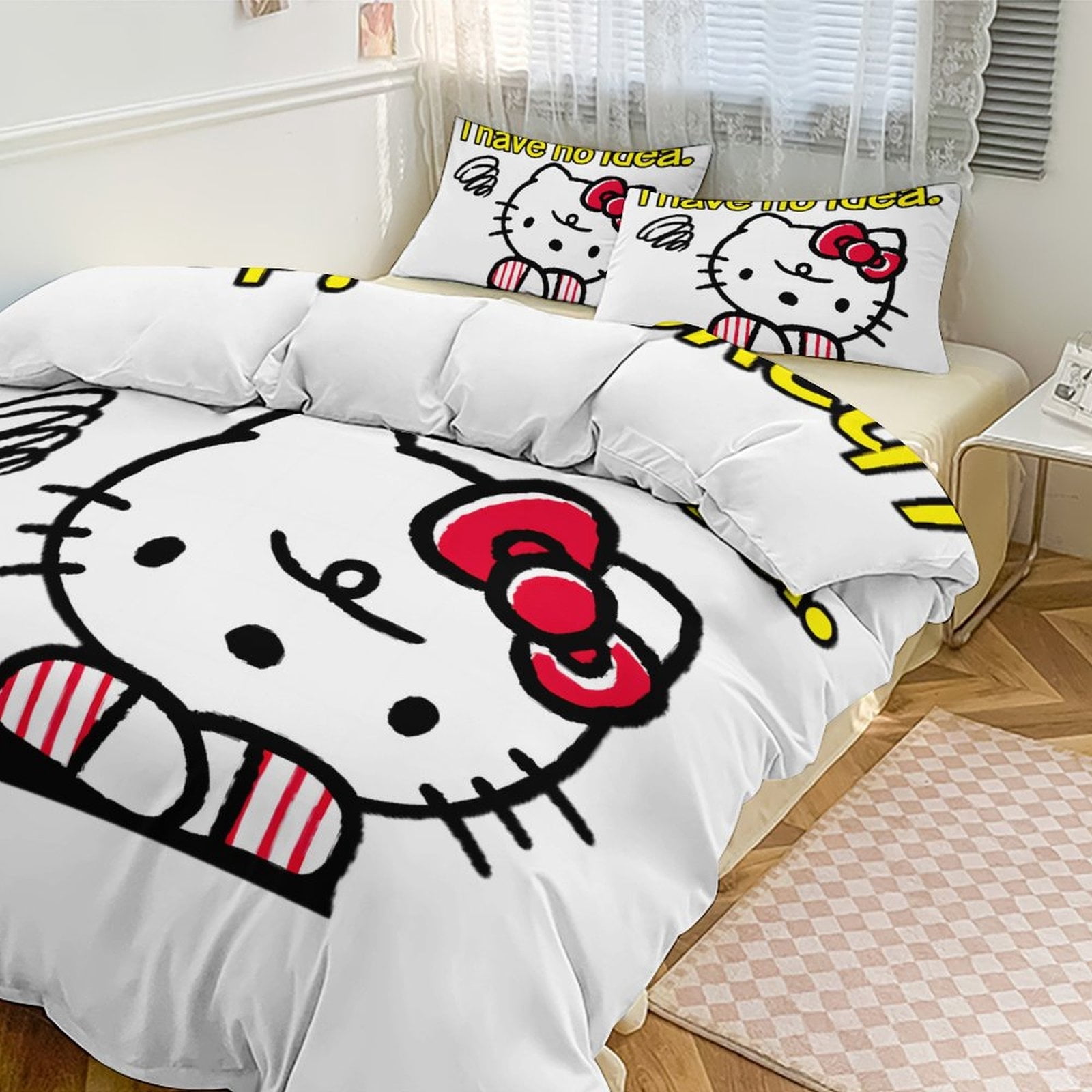 Hello Kitty Kids Bedding Set 3 Piece Set Cartoon Double-sided Printing ...