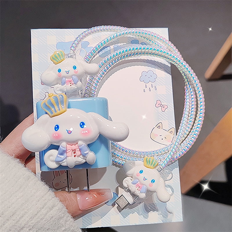 Hello Kitty Kuromi Charger Data Cable Case Protector And Winding Kit ...