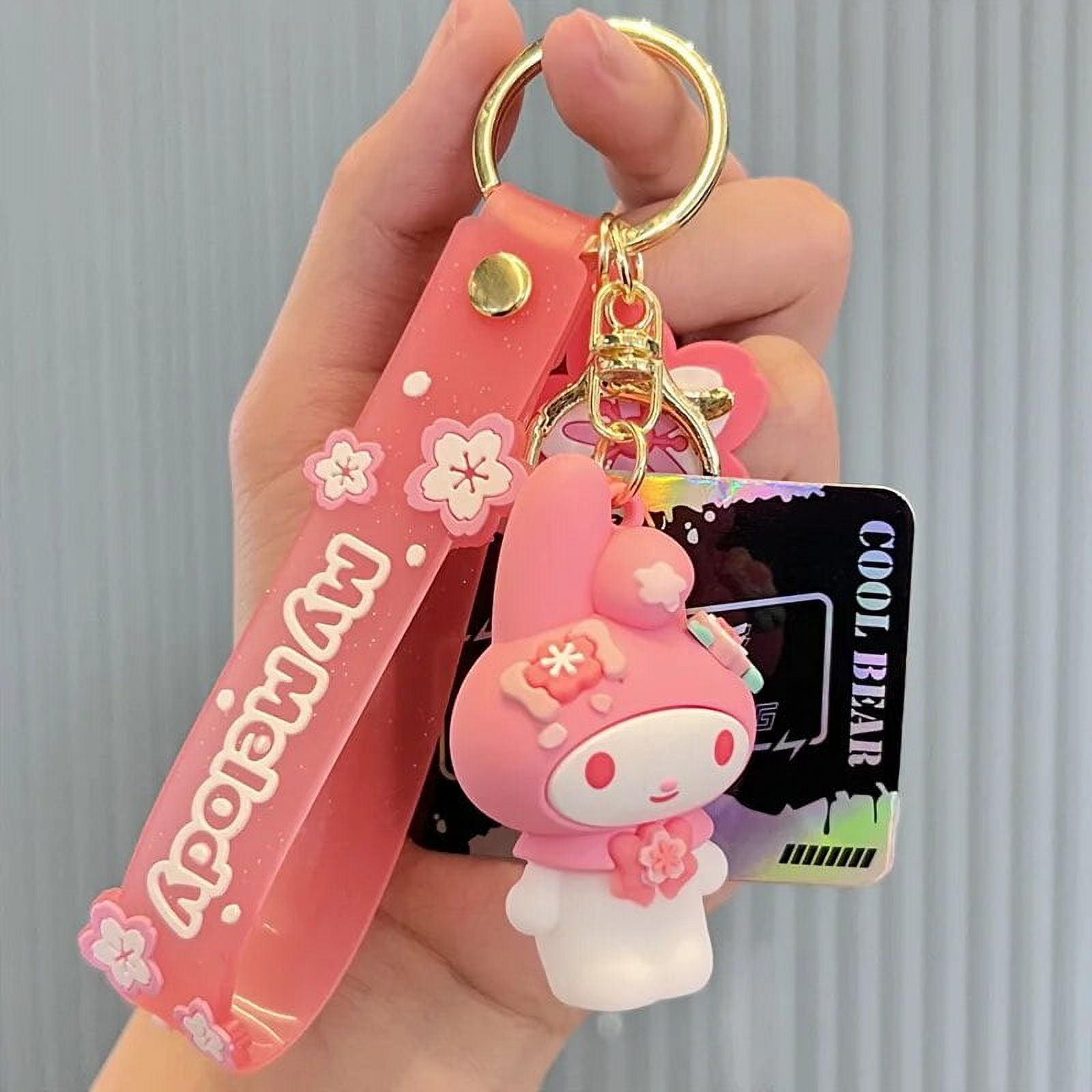 Hello Kitty Kuromi Cinnamoroll Donut Shape Kawaii Sanrio Key Chain PVC ...