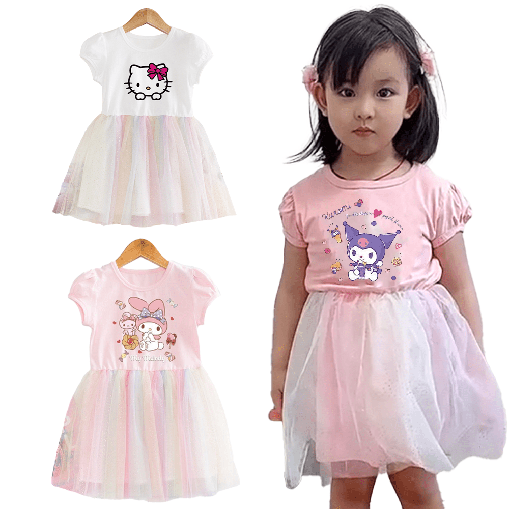 Hello Kitty Kuromi My Melody Princess Dresses Kids Flower Girls Dress ...