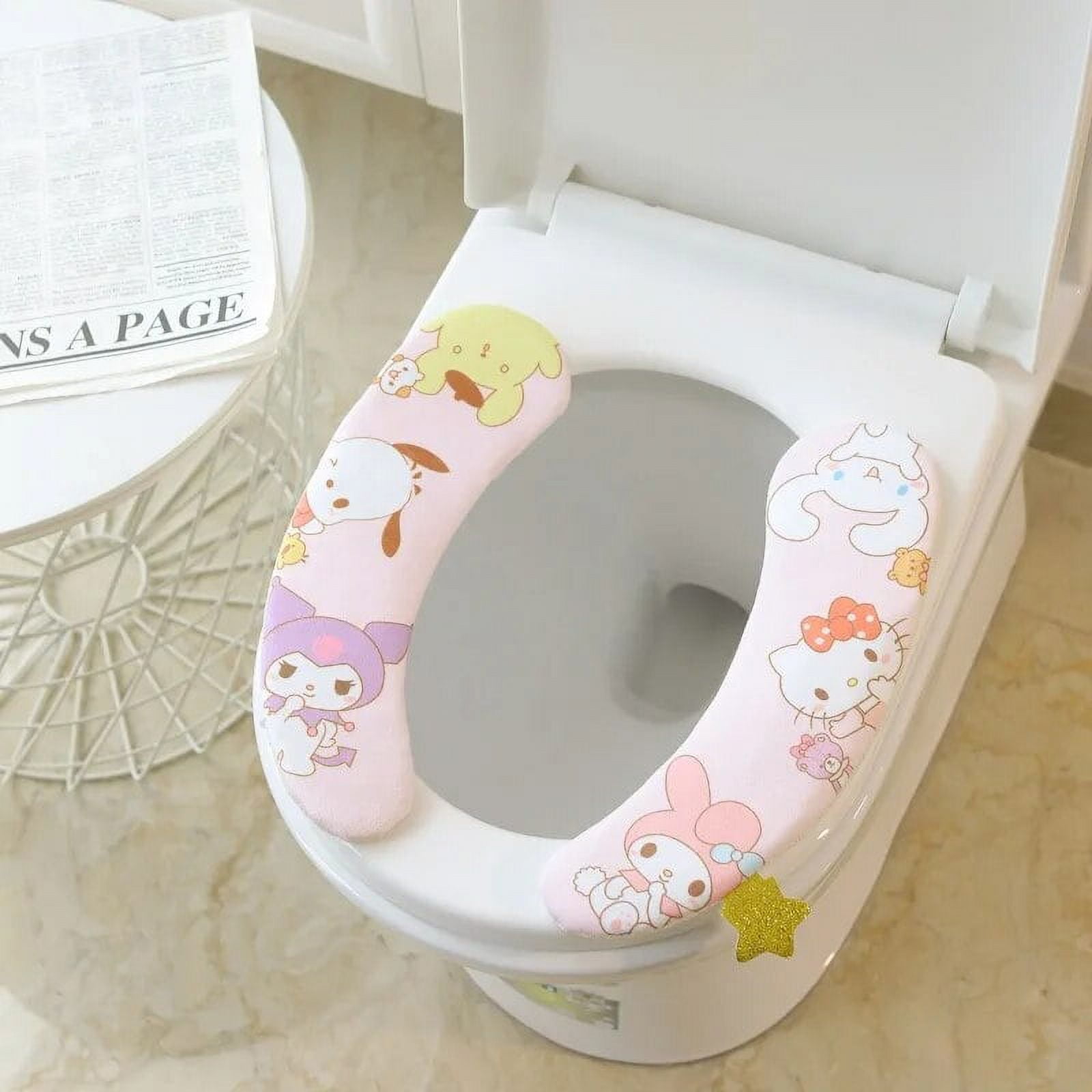 Hello Kitty Kuromi My Melody Sanrio Anime Peripheral Cartoon Kawaii Thickened Toilet Mat