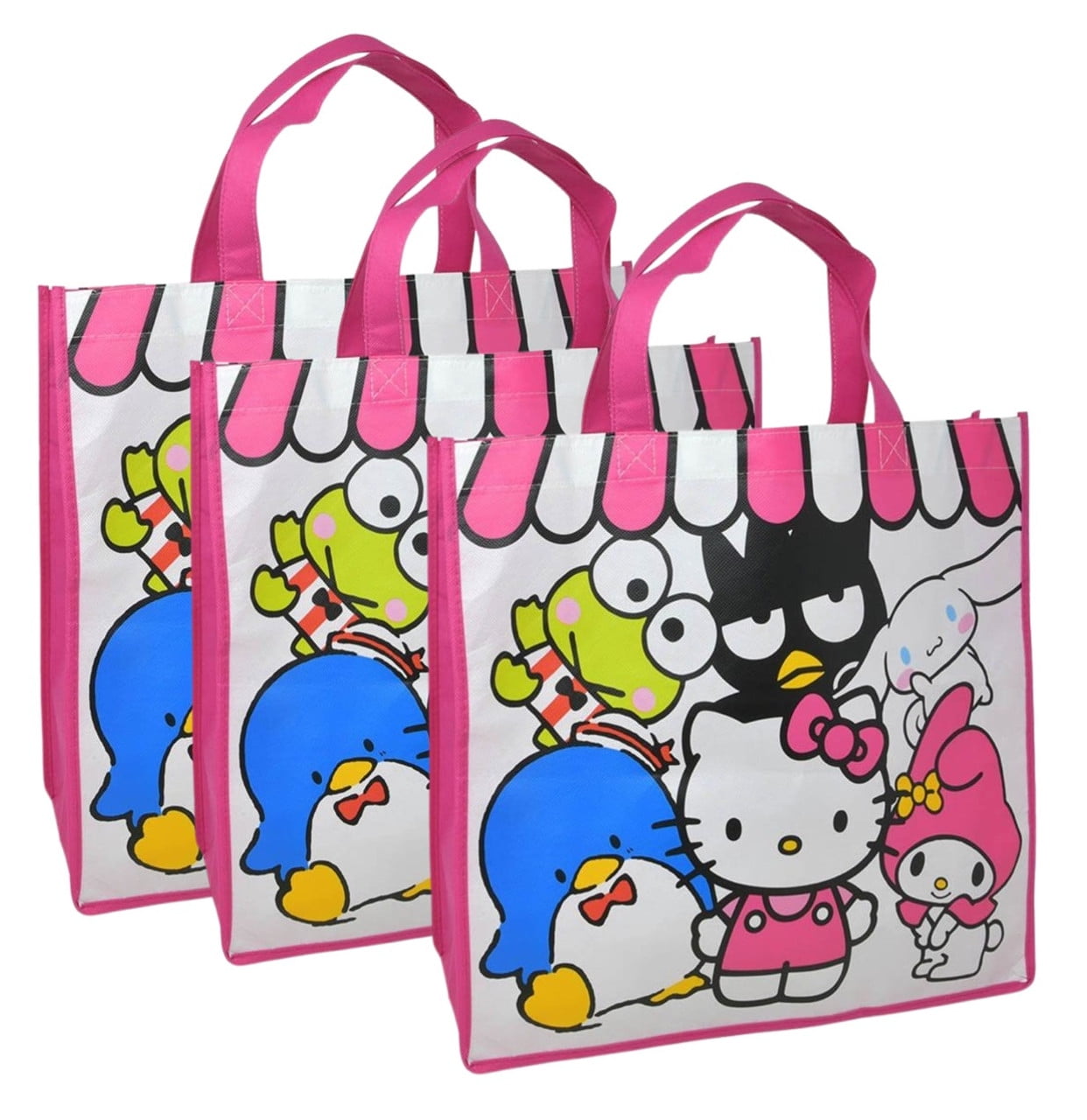 Hello Kitty Large Reusable Tote Bag 3PK - Walmart.com