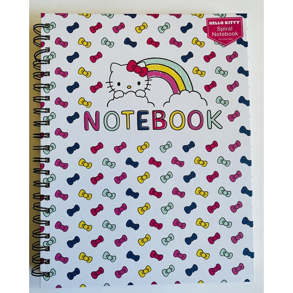 Hello Kitty Large Spiral Notebook Hard Cover College Ruled Lined 160 ...