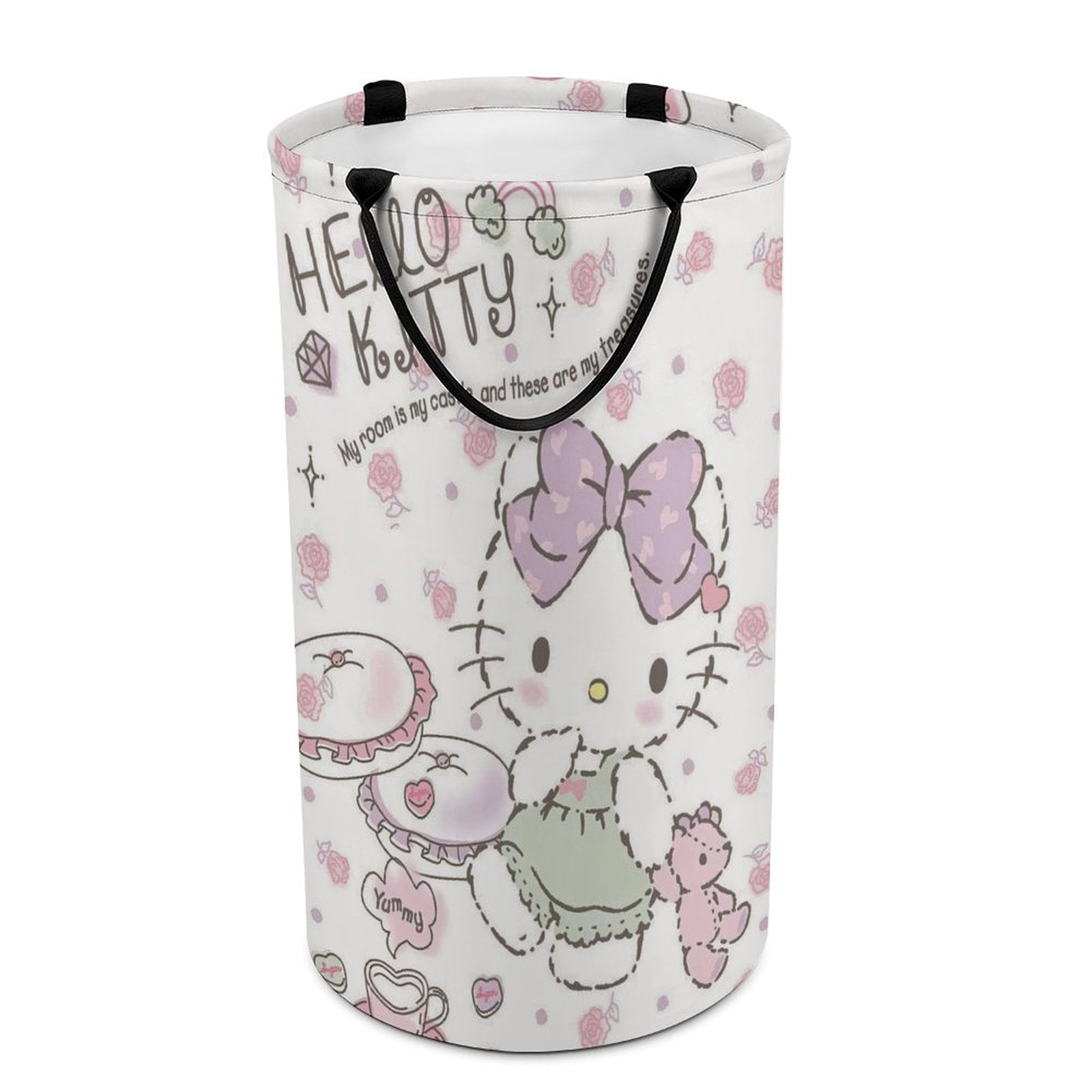 Hello Kitty Laundry Basket Hamper Holder Portable 86L Tall Collapsible ...
