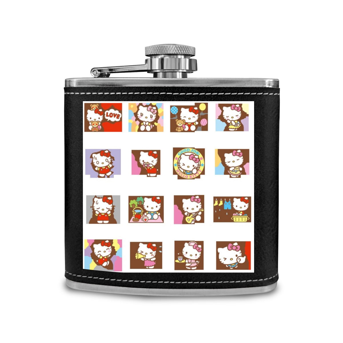 Hello Kitty Leather Hip Flask Leak Proof Food Grade Stainless Steel for ...