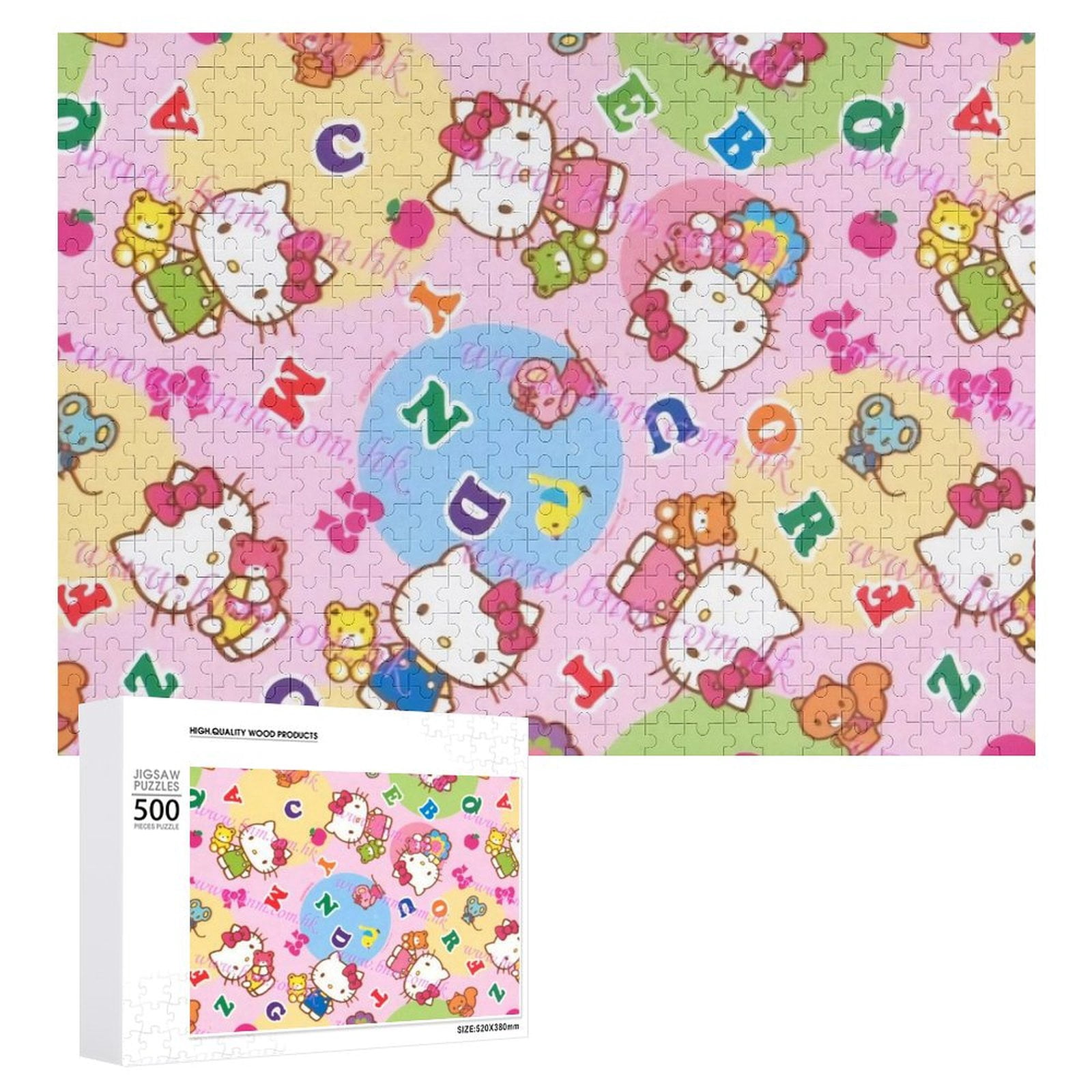 Hello-Kitty Letter Puzzles,500 Pieces Puzzles for Adults–Jigsaw Puzzle ...