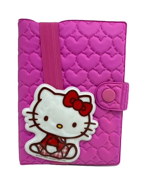 Sanrio Hello Kitty Spiral Notebook - White and Pink Cover, Red 100-Page ...