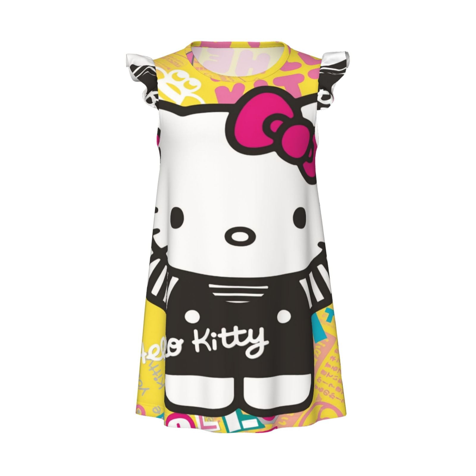 Hello Kitty Little Girls Nightgowns Soft Flutter Sleeve Night Dress ...