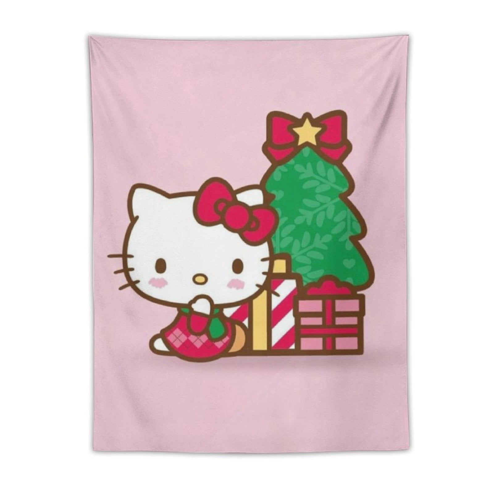 Hello Kitty Lock Edge Tapestry Room Decoration Cute For Christmas ...