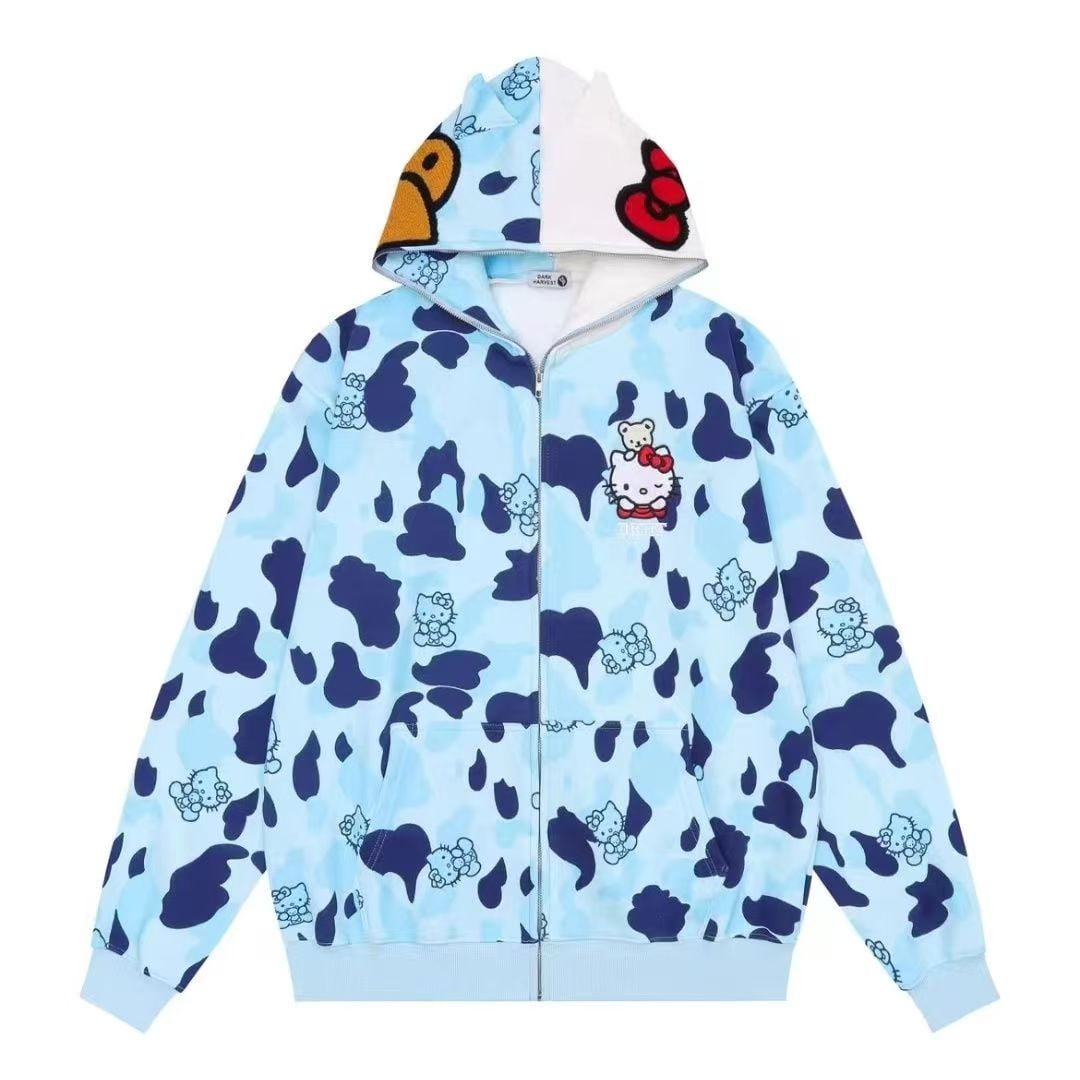 Hello Kitty Long Sleeve Sweate Cartoon Jacket Hoodie Zipper Coat Sanrio ...