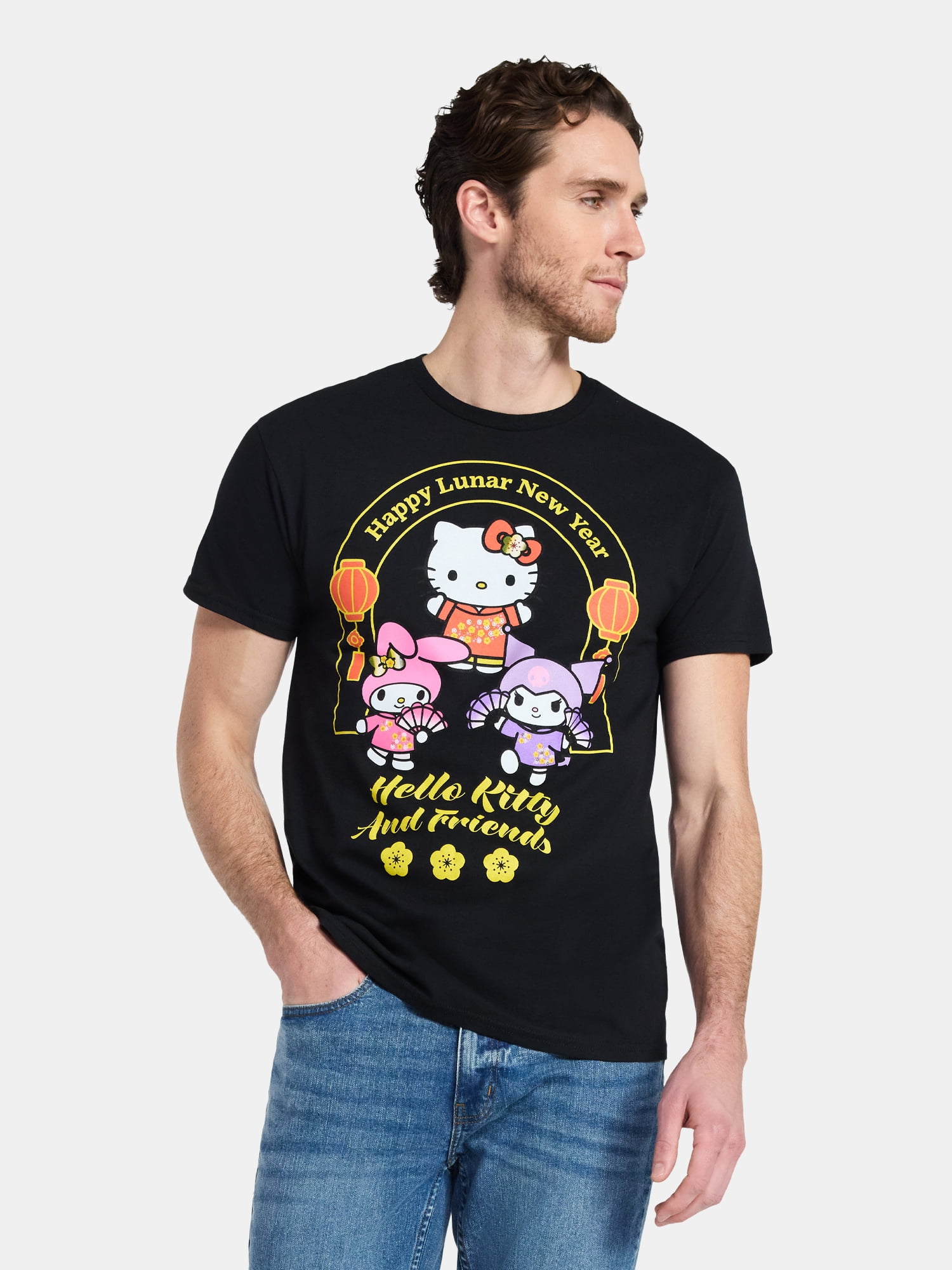 Hello Kitty Lunar New Year Men's and Big Men's Graphic Tee, Sizes S-3XL ...