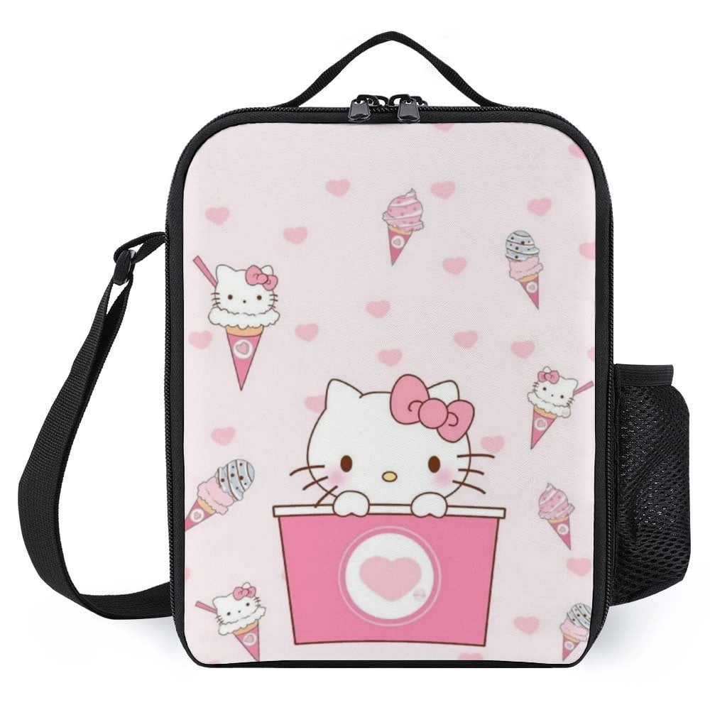 Hello Kitty Lunch Bags Shoulder Bag Reusable Lunch-Box Portable ...