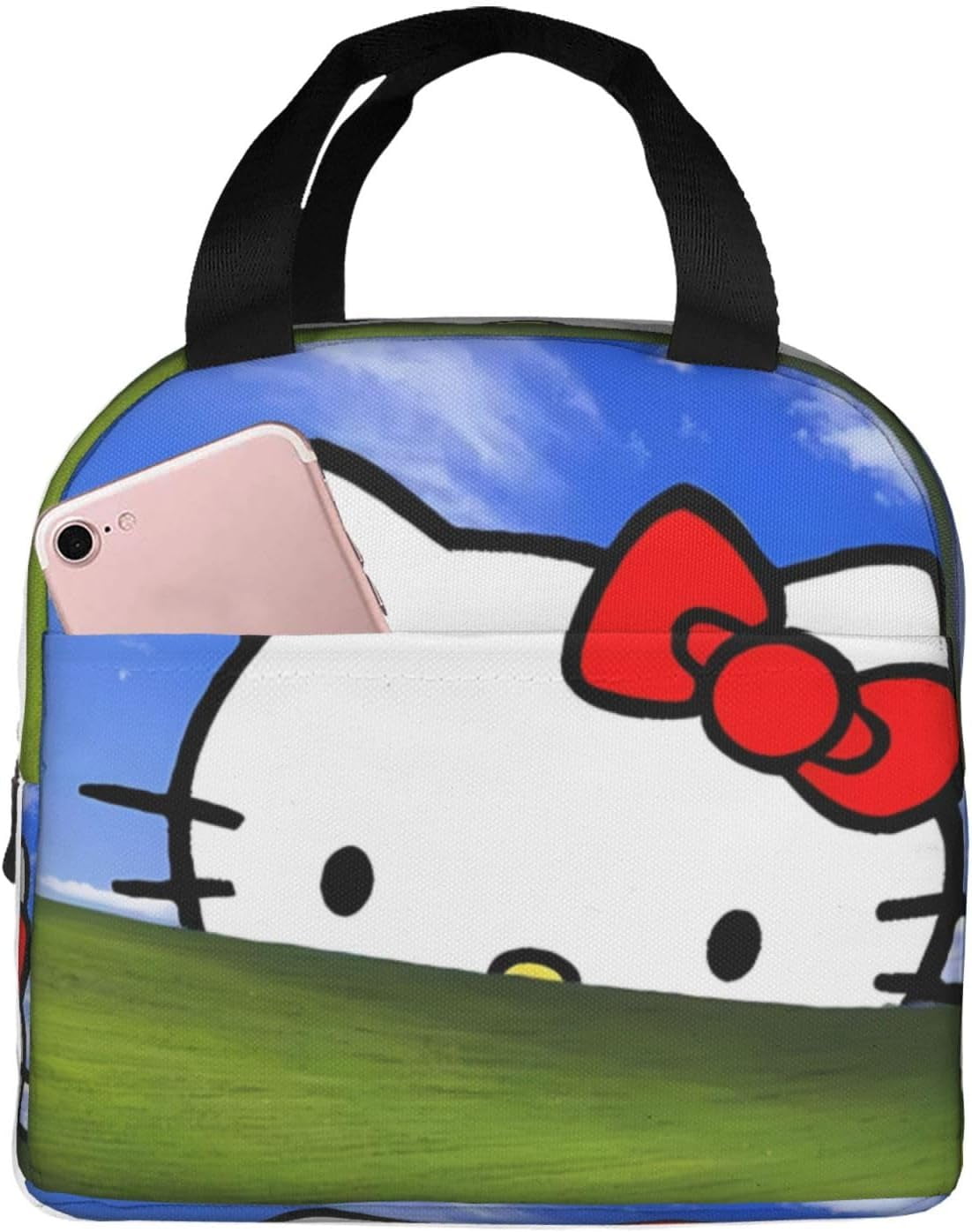 Cute Kitty Lunch Box Reusable Insulated Thermal Cooler Pink Kawaii ...