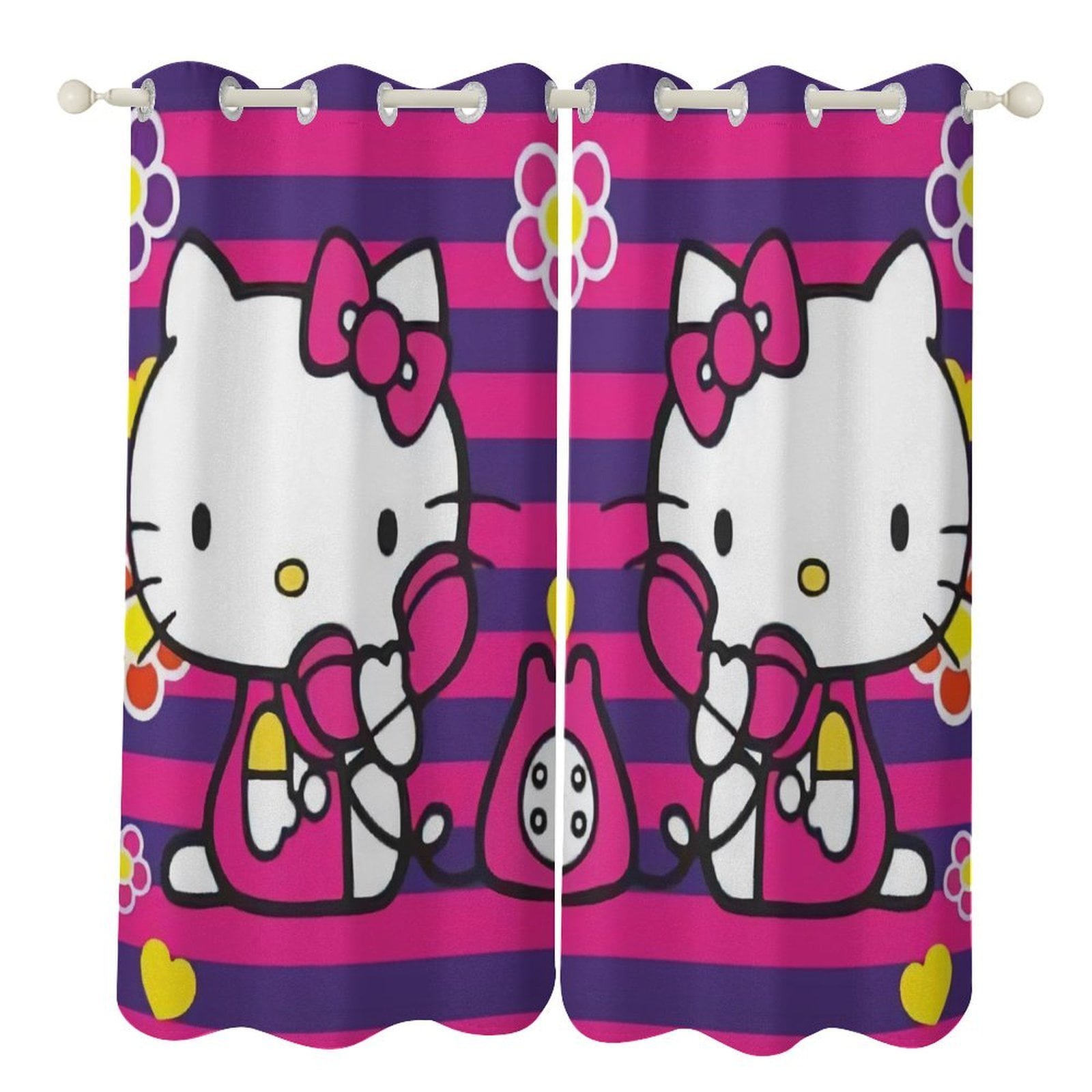 Hello Kitty Making A Phone Call Kids Curtains 52 X 72 Inch,Cartoon ...