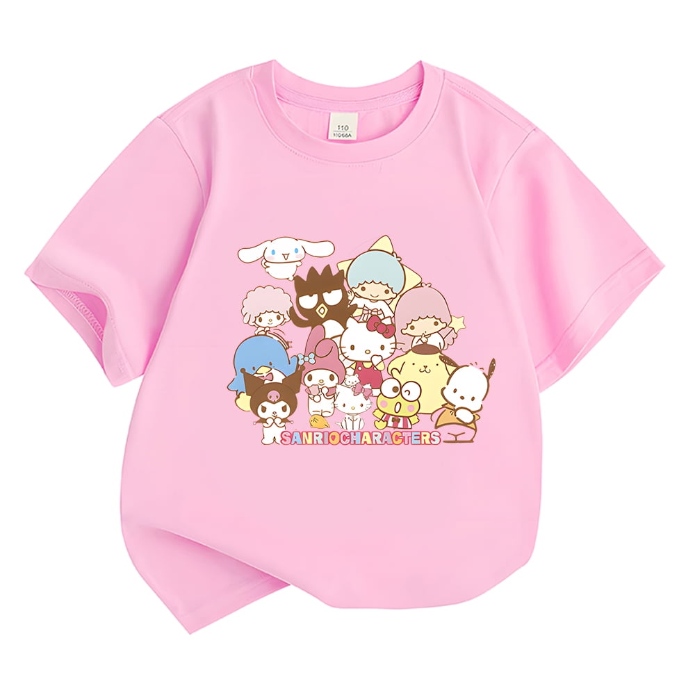 Hello Kitty Melody Family Children T-shirt Y2k Kawaii Kuromi Short ...