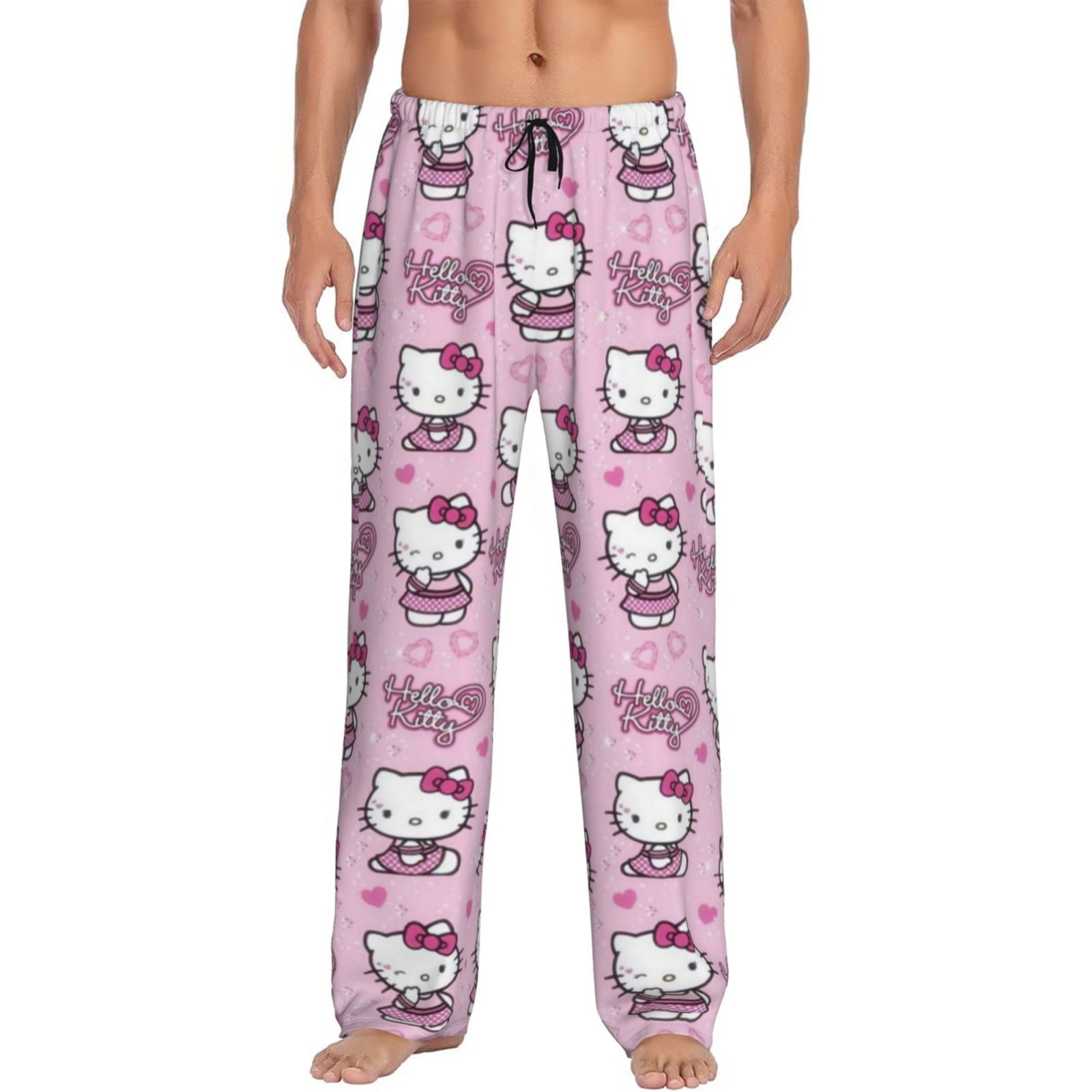 Hello Kitty Men'S Pajama Pants With Pockets Stretch Pajama Bottoms Drawstring Christmas Pj Pants ...