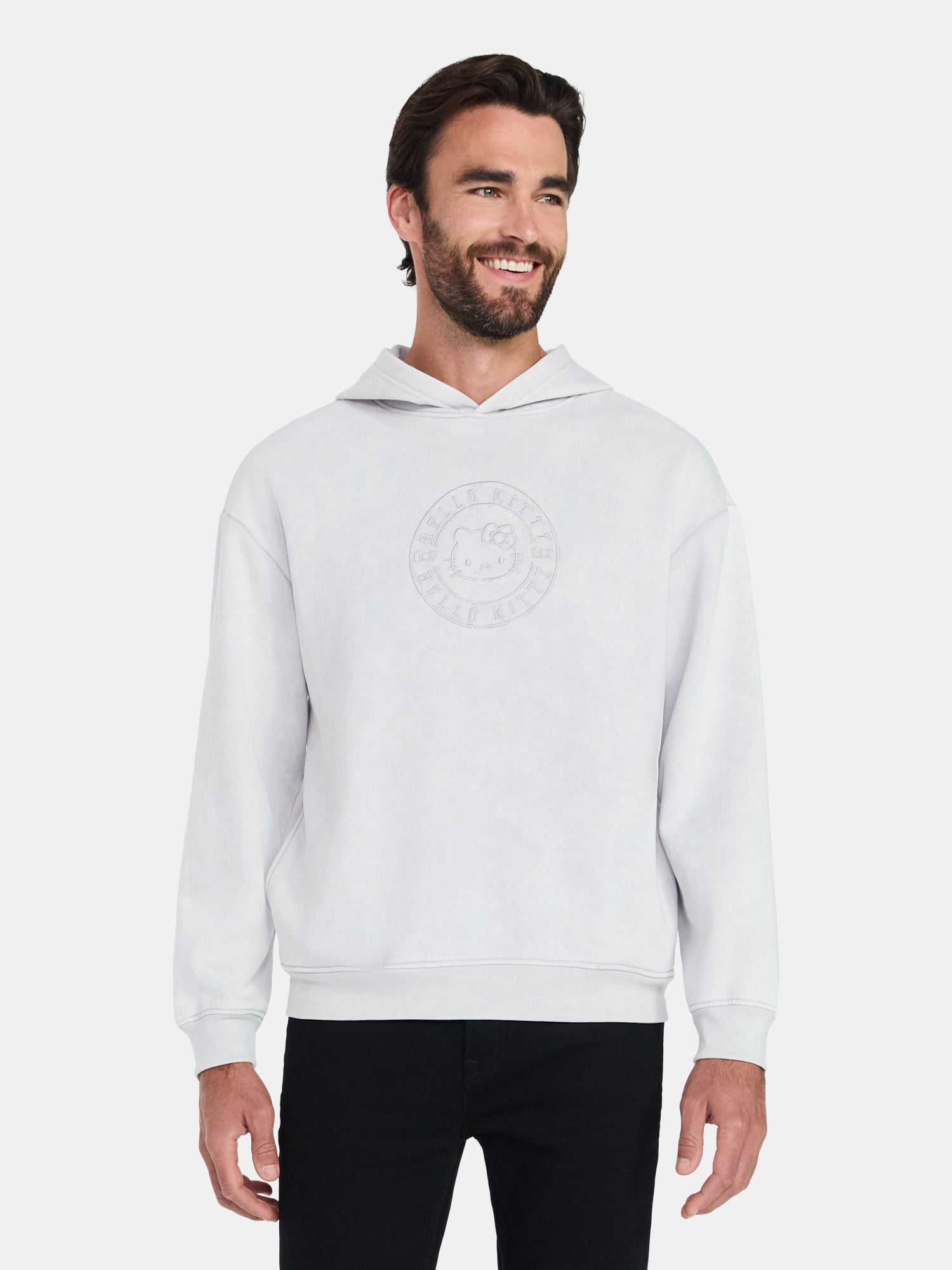 Hello Kitty, Men's & Big Men's Graphic Mineral Wash Hoodie, Sizes XS ...
