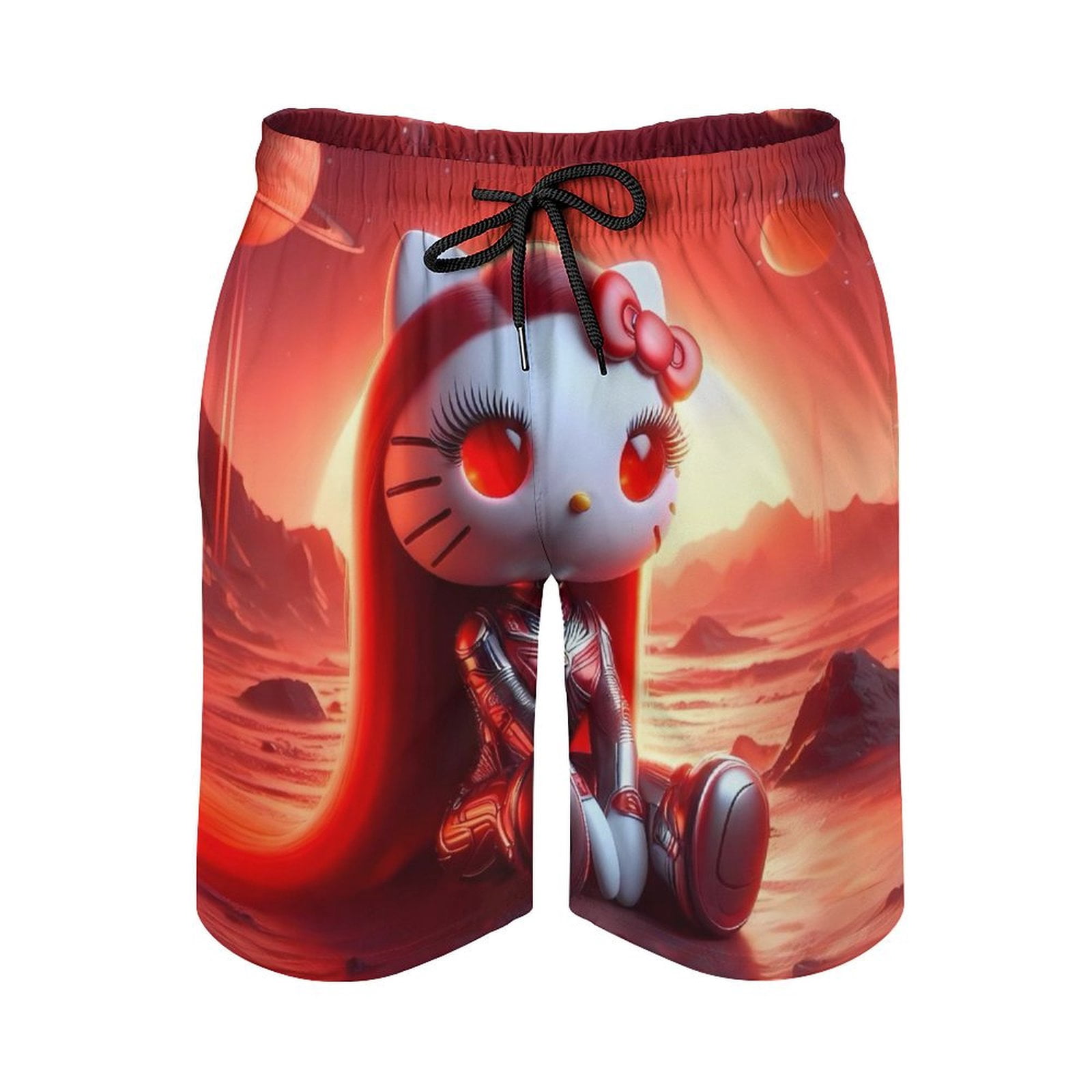 Hello Kitty Men's Shorts Quick Dry 3D Printed Beach Men's Swim Trunks ...