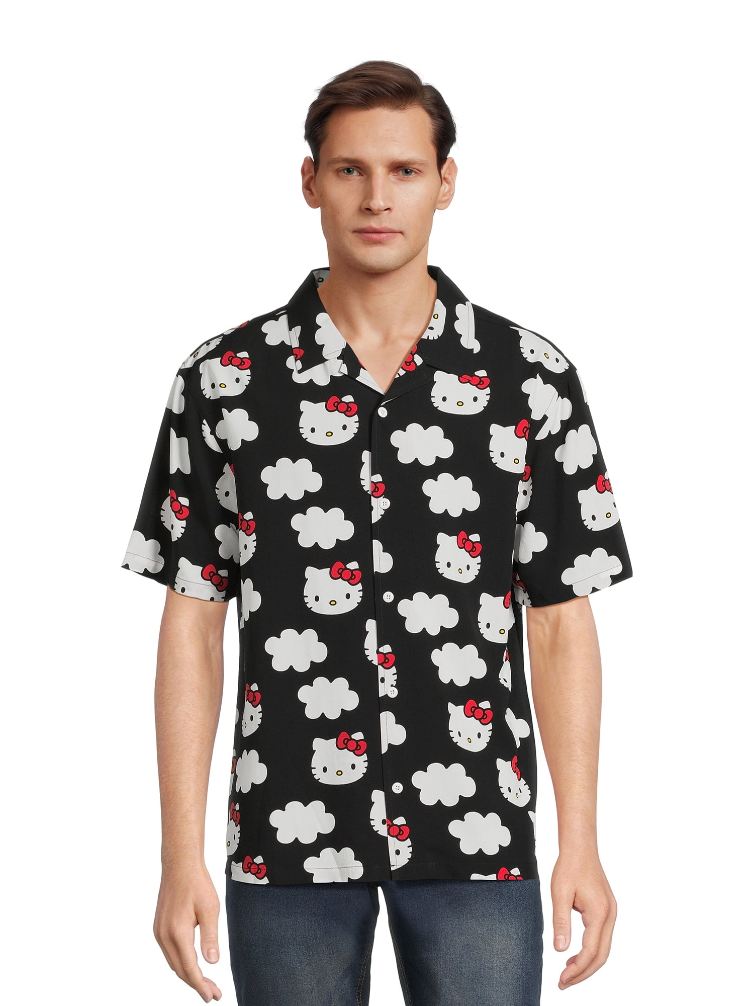 Hello Kitty Men's Resort Shirt, Short Sleeves, Rayon, XS-3XL, Vacation ...