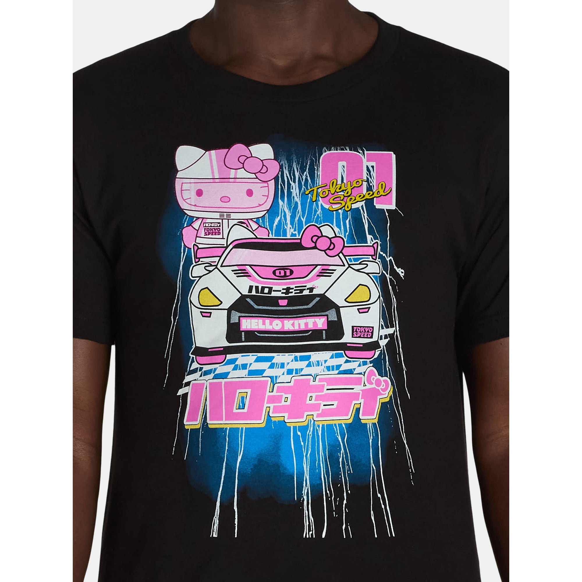 Hello Kitty Men's and Big Men's Tokyo Speed Racing Graphic Tee Shirt ...