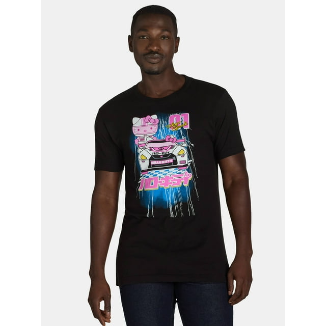 Hello Kitty Men's and Big Men's Tokyo Speed Racing Graphic Tee Shirt ...
