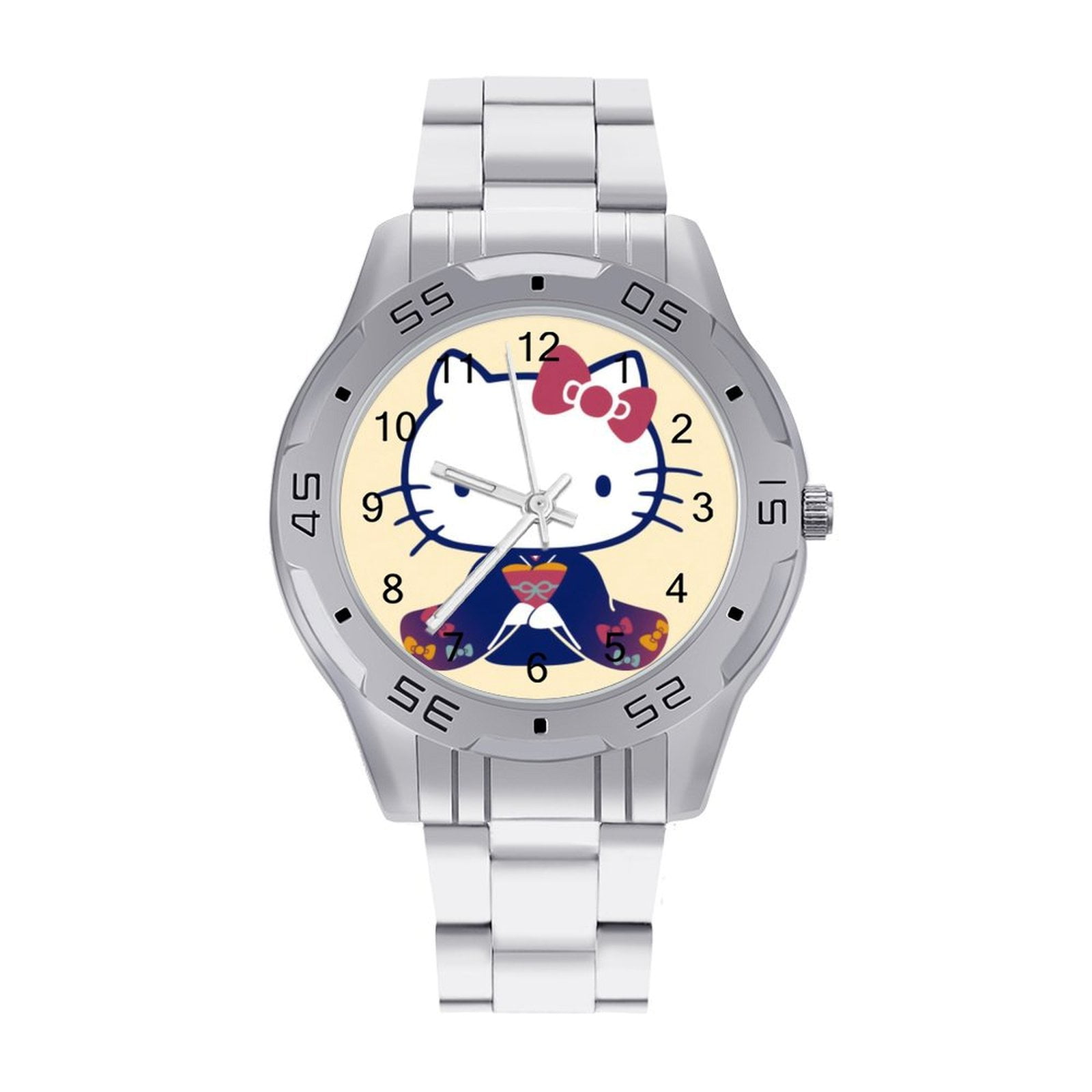 Hello Kitty Mens Stainless Steel Watch Classic Work Business Casual ...