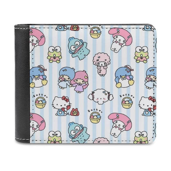 Hello Kitty Mens Wallet Genuine Leather Bifold Extra Capacity Bifold ...