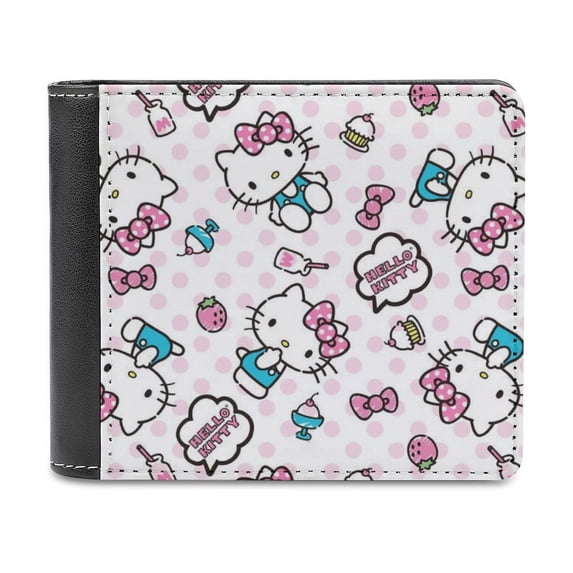 Hello Kitty Mens Wallet Genuine Leather Bifold Extra Capacity Bifold ...