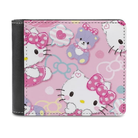 Hello Kitty Mens Wallet Genuine Leather Bifold Extra Capacity Bifold ...