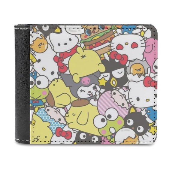 Hello Kitty Mens Wallet Genuine Leather Bifold Extra Capacity Bifold ...