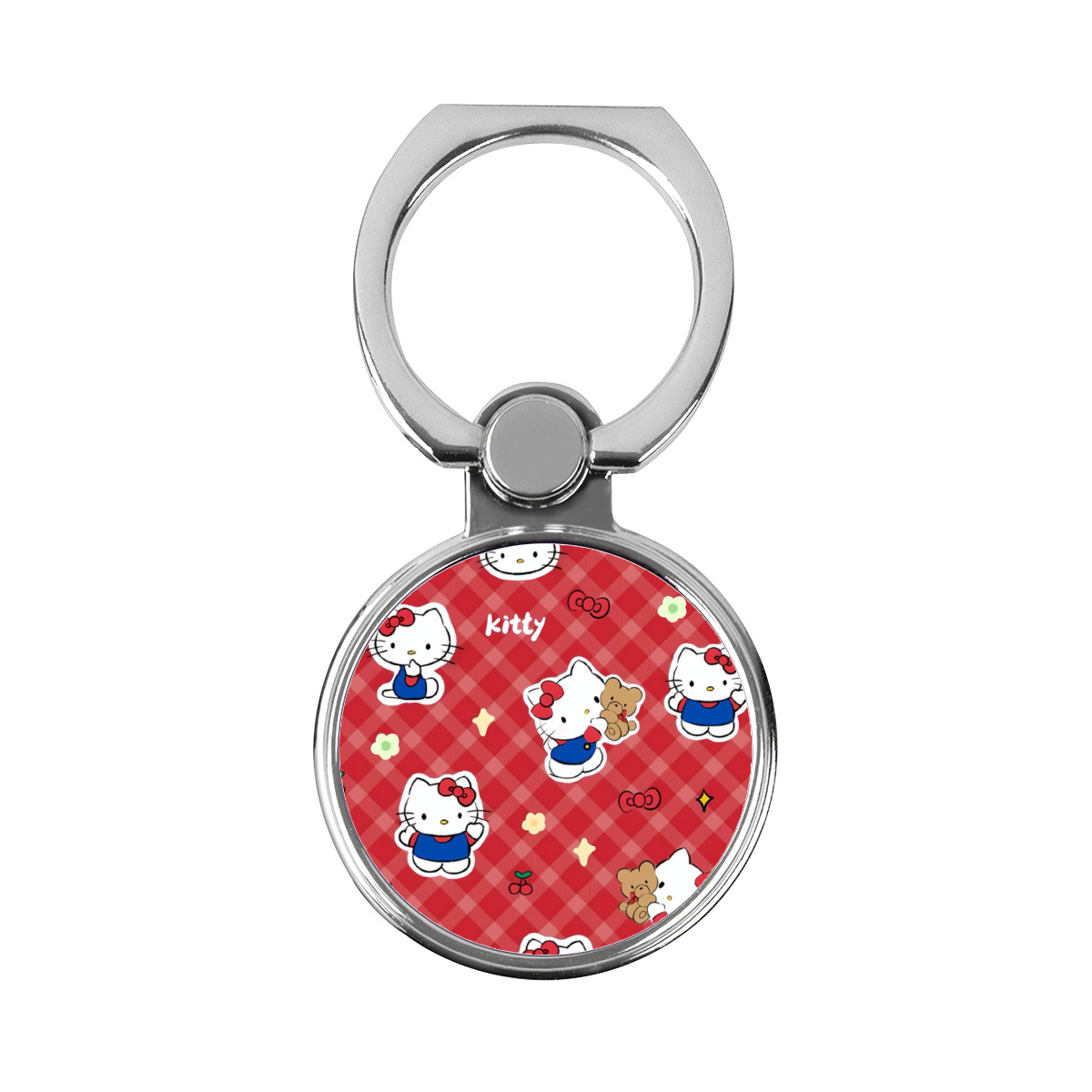 Hello Kitty Metal Ring Circular Phone Holder Metal Finger Ring Socket ...