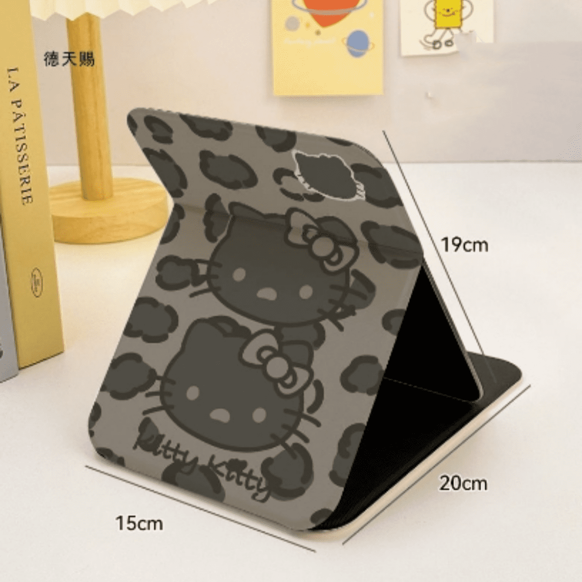 Hello Kitty Mirror Anime Sanrio Leopard Print Folding Mirror Cartoon ...