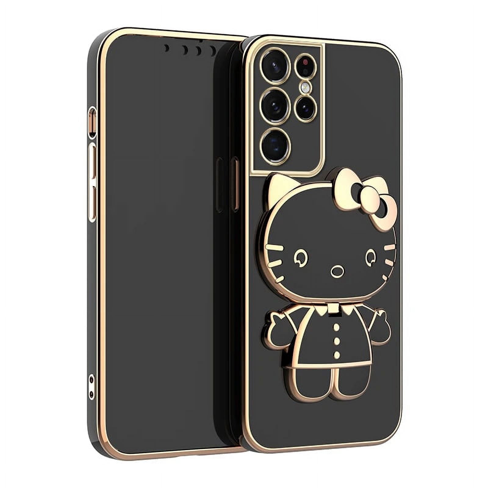 Hello Kitty Mirror Holder Stand Phone Case For Samsung Galaxy S23 S22 ...