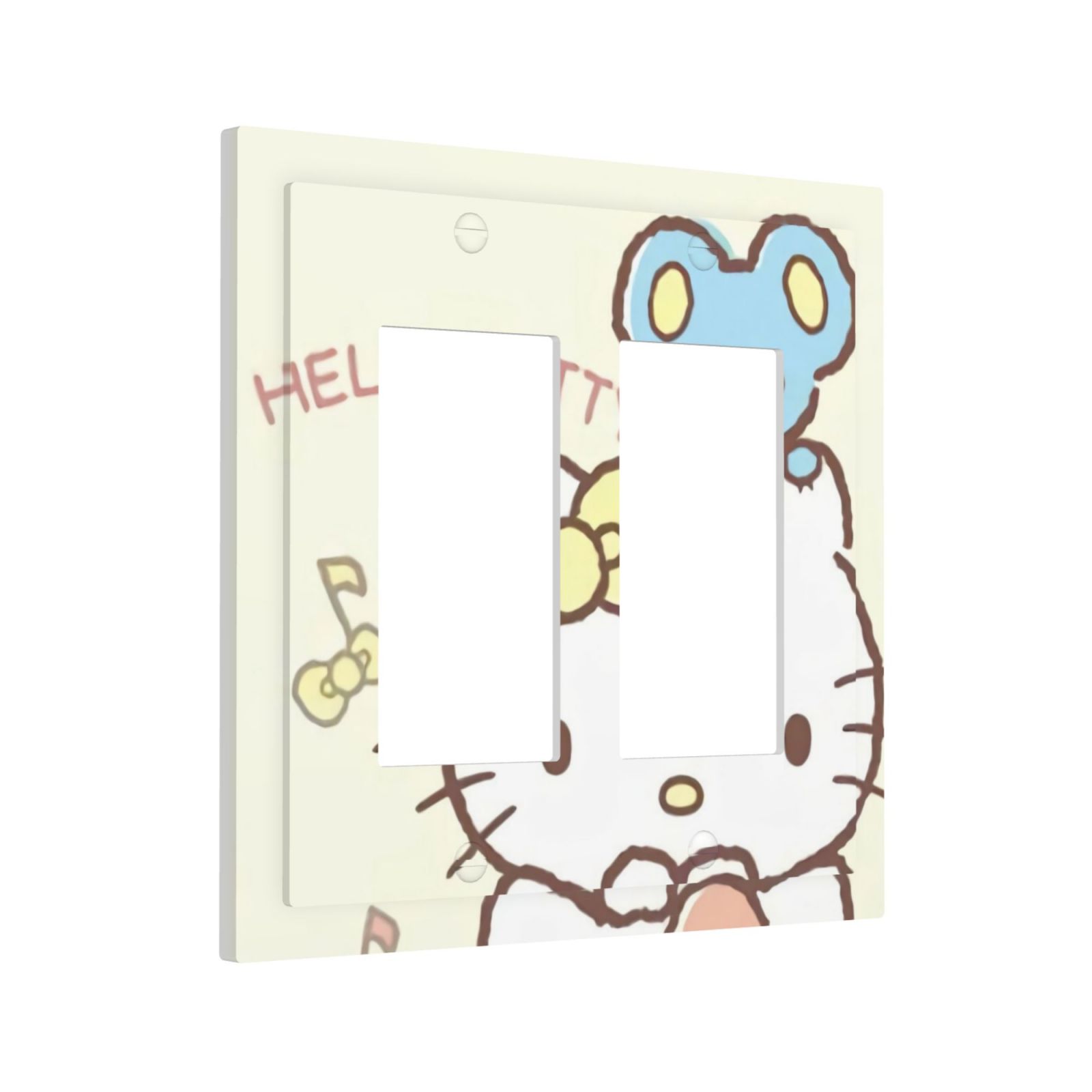 Hello-Kitty Modern Two-Way Toggle Switch Panel，Made Of Pc，Dustproof ...