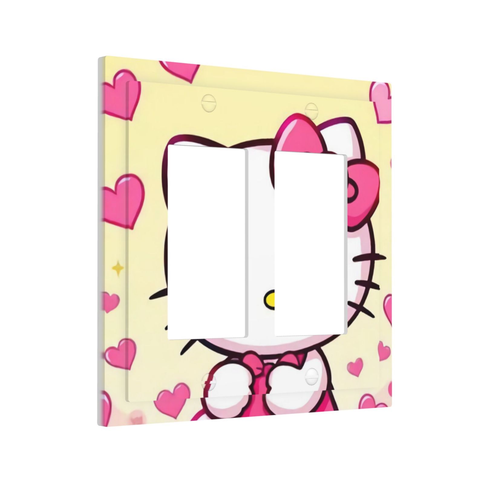 Hello-Kitty Modern Two-Way Toggle Switch Panel，Made Of Pc，Dustproof ...