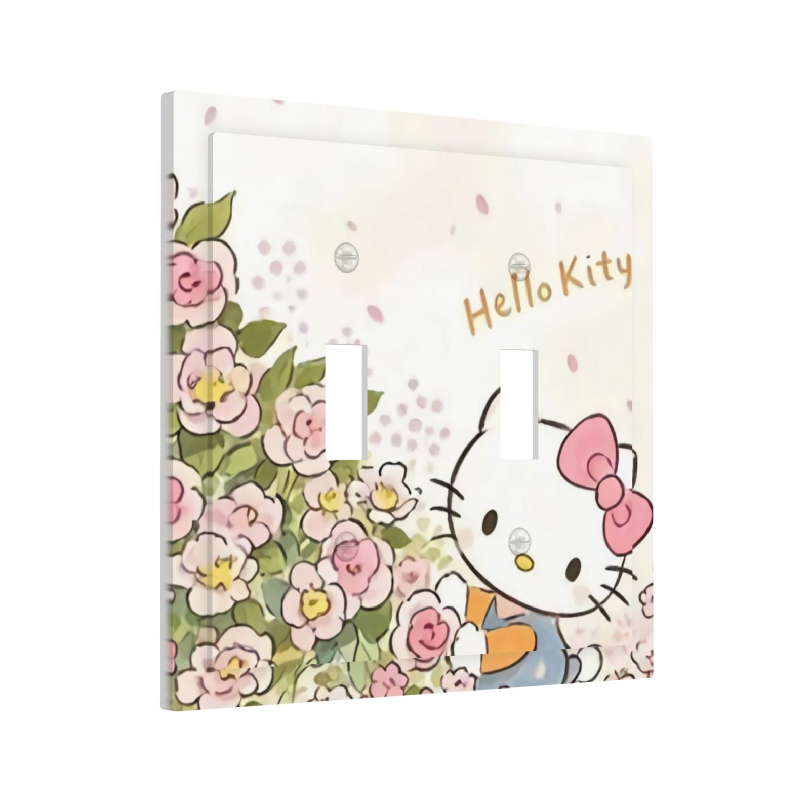 Hello-Kitty Modern Two-Way Toggle Switch Panel，Made Of Pc，Dustproof ...